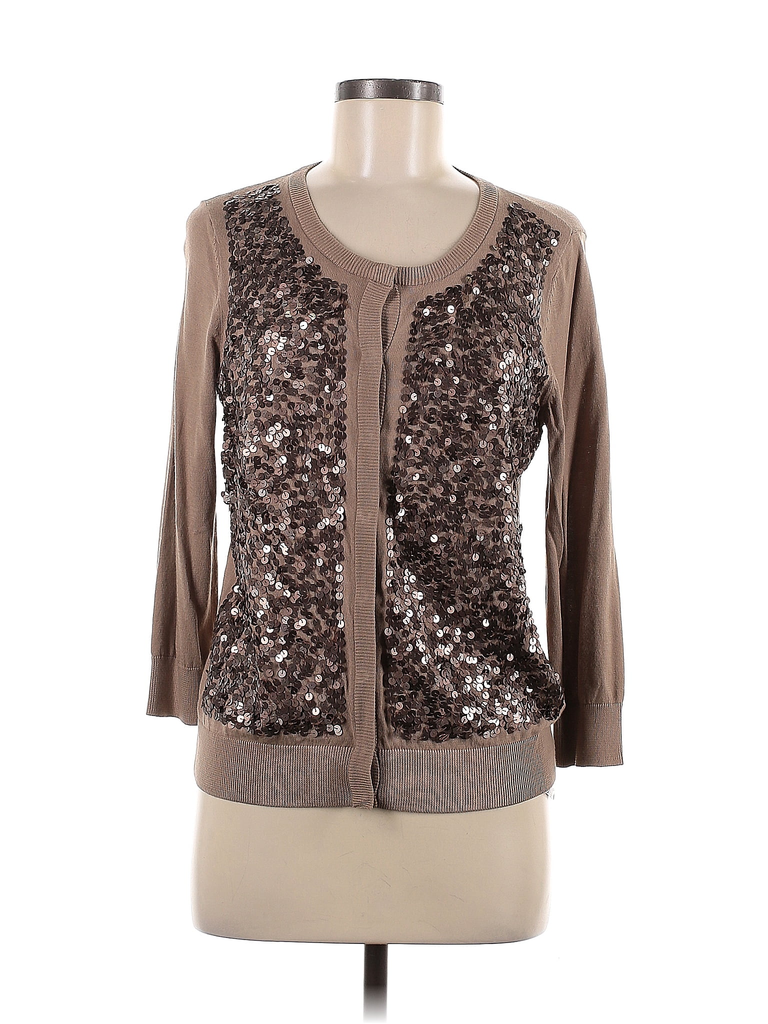 Talbots Color Block Tan Brown Cardigan Size M (Petite) - 72% off | thredUP