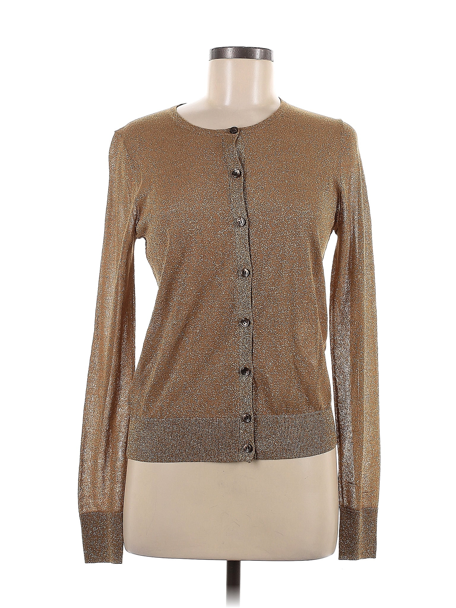 Ann Taylor Color Block Tan Gold Cardigan Size M - 70% off | thredUP