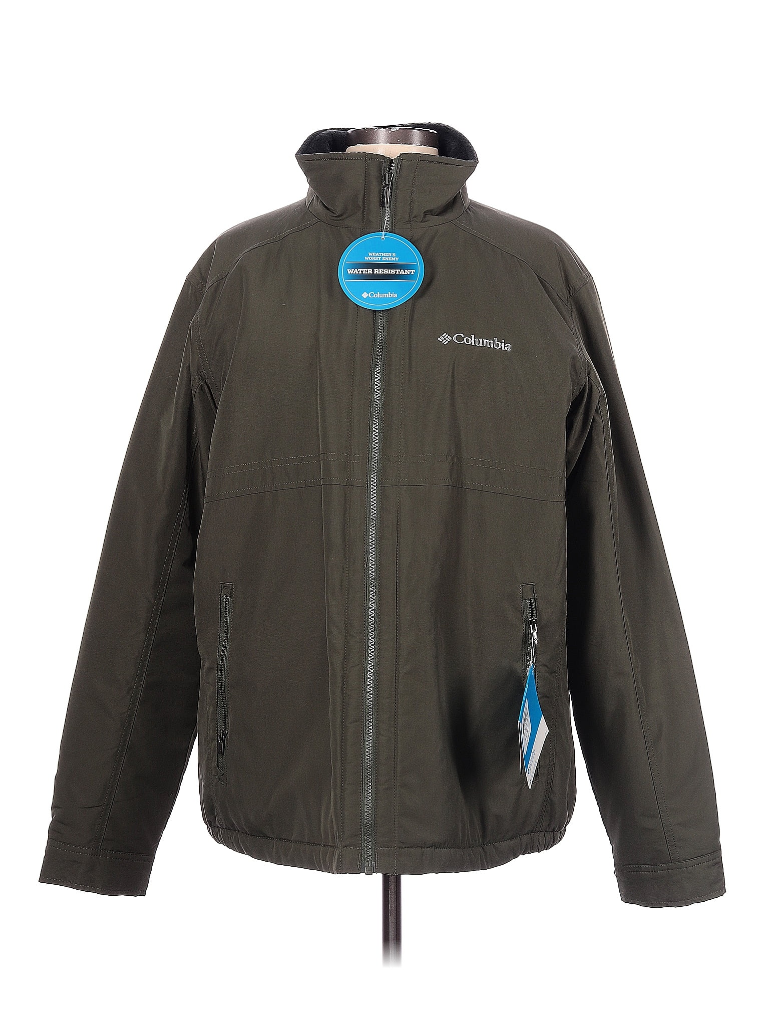 Columbia 100% Polyester Solid Green Jacket Size L - 60% off | thredUP