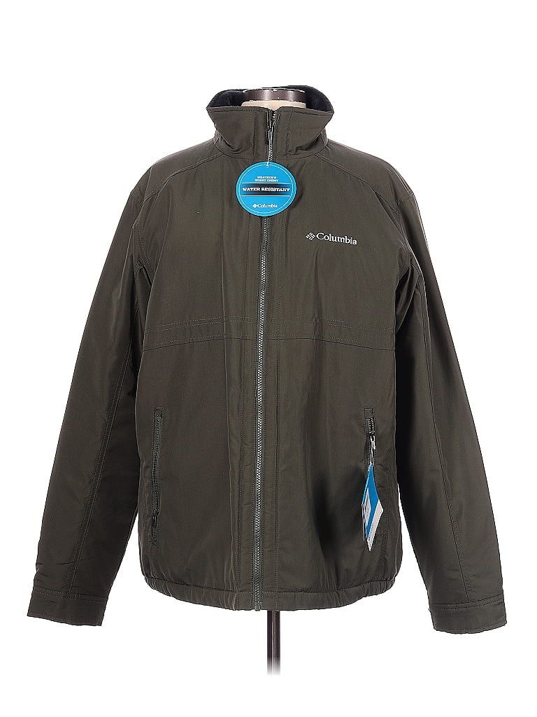 Columbia 100% Polyester Solid Green Jacket Size L - 60% off | thredUP