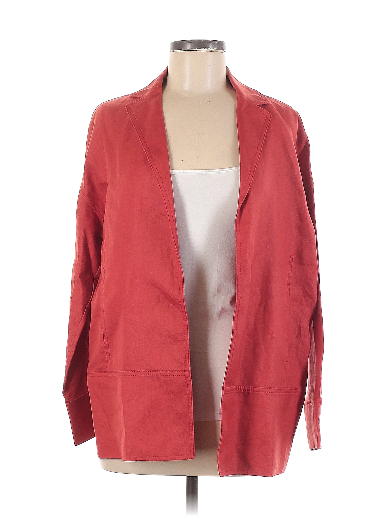 Agnona for Bergdorf Goodman 100% Ramie Solid Red Jacket Size 42 (IT ...