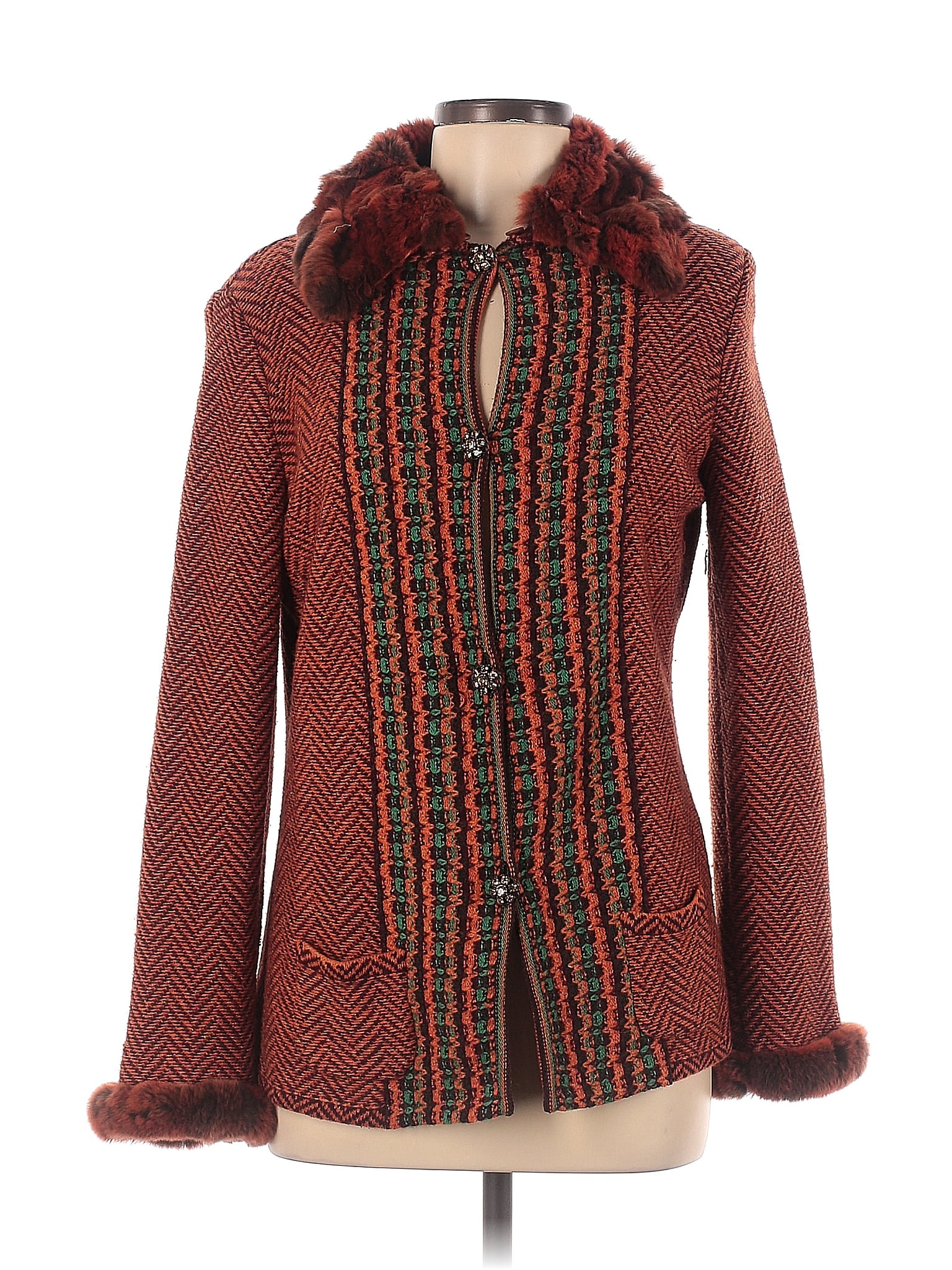 ETRO Orange Red Cardigan Size 44 (IT) - 84% off | ThredUp
