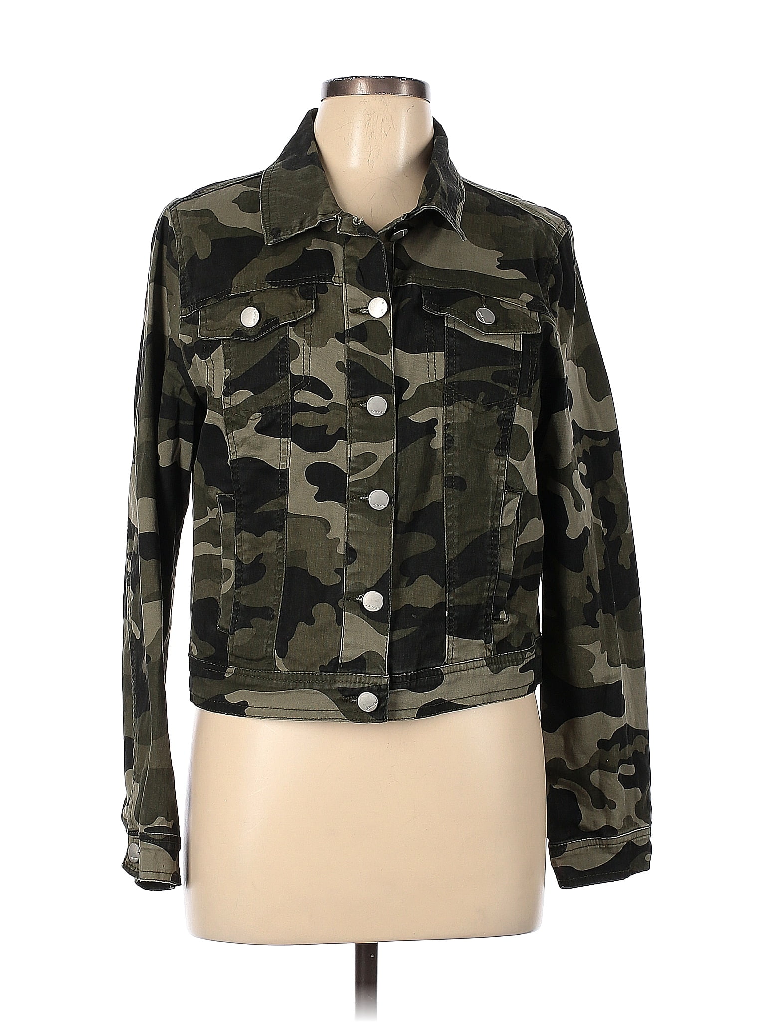 Joujou Camo Green Denim Jacket Size L 50 Off Thredup