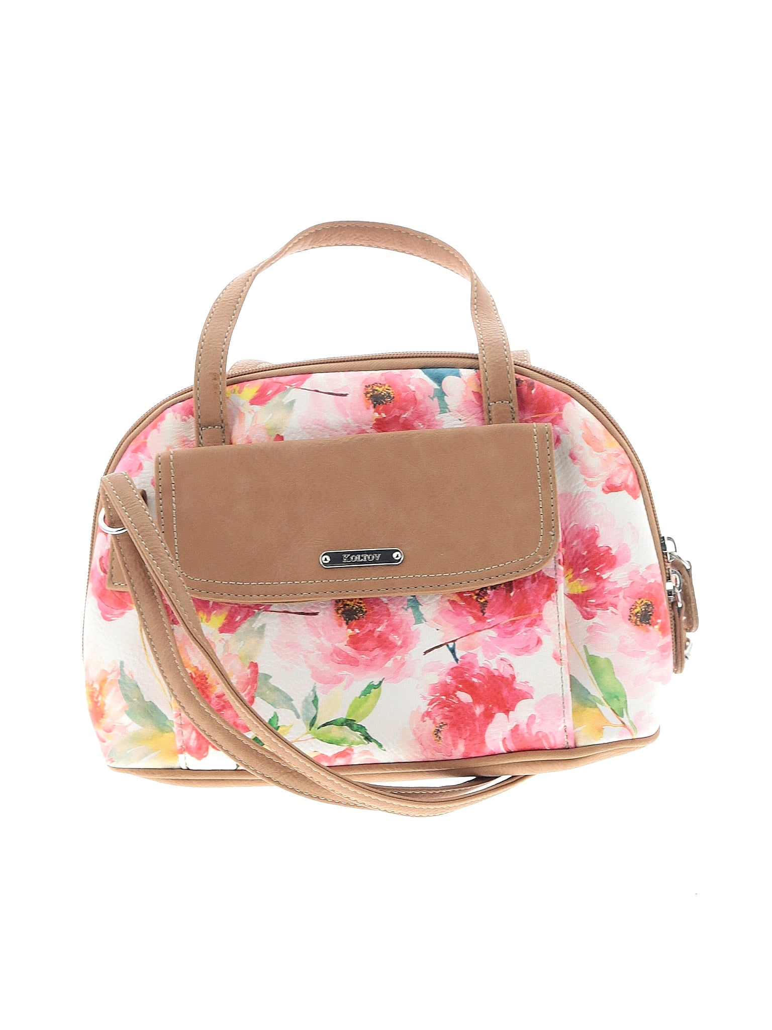 Koltov Color Block Floral Multi Color Pink Satchel One Size - 65% off ...