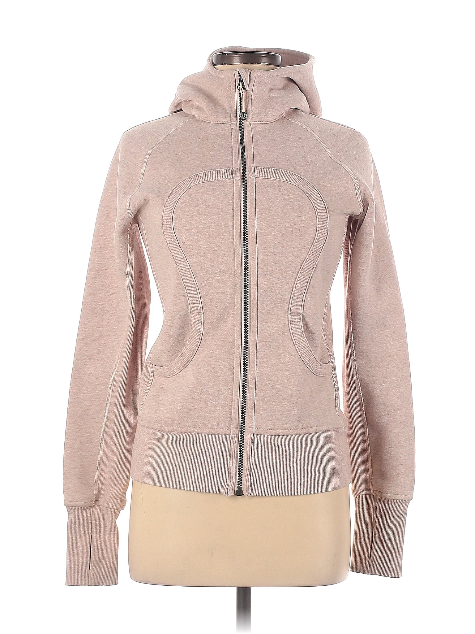 Lululemon Athletica Solid Pink Tan Track Jacket Size 6 - 50% off | thredUP