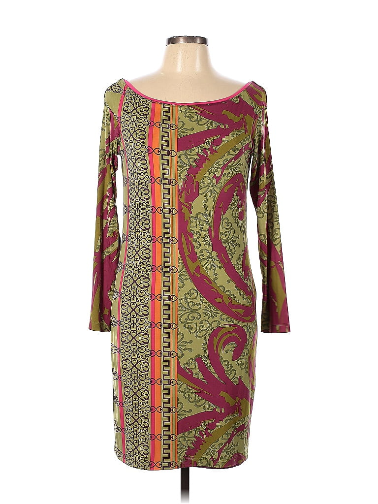 Analili Paisley Burgundy Green Casual Dress Size L - 81% off | ThredUp