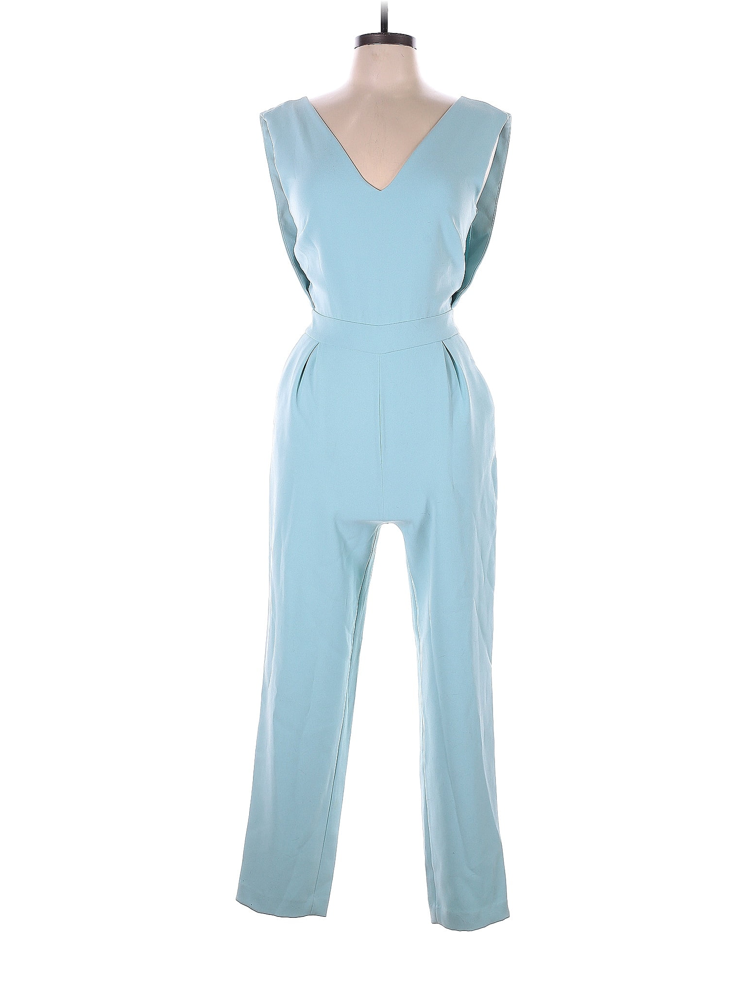 Massimo Dutti 100% Polyester Solid Blue Jumpsuit Size 38 (EU) - 80% off ...