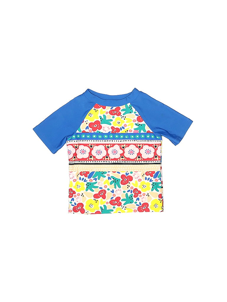 Floatimini 100% Polyester Floral Blue Rash Guard Size 4T - 70% off ...