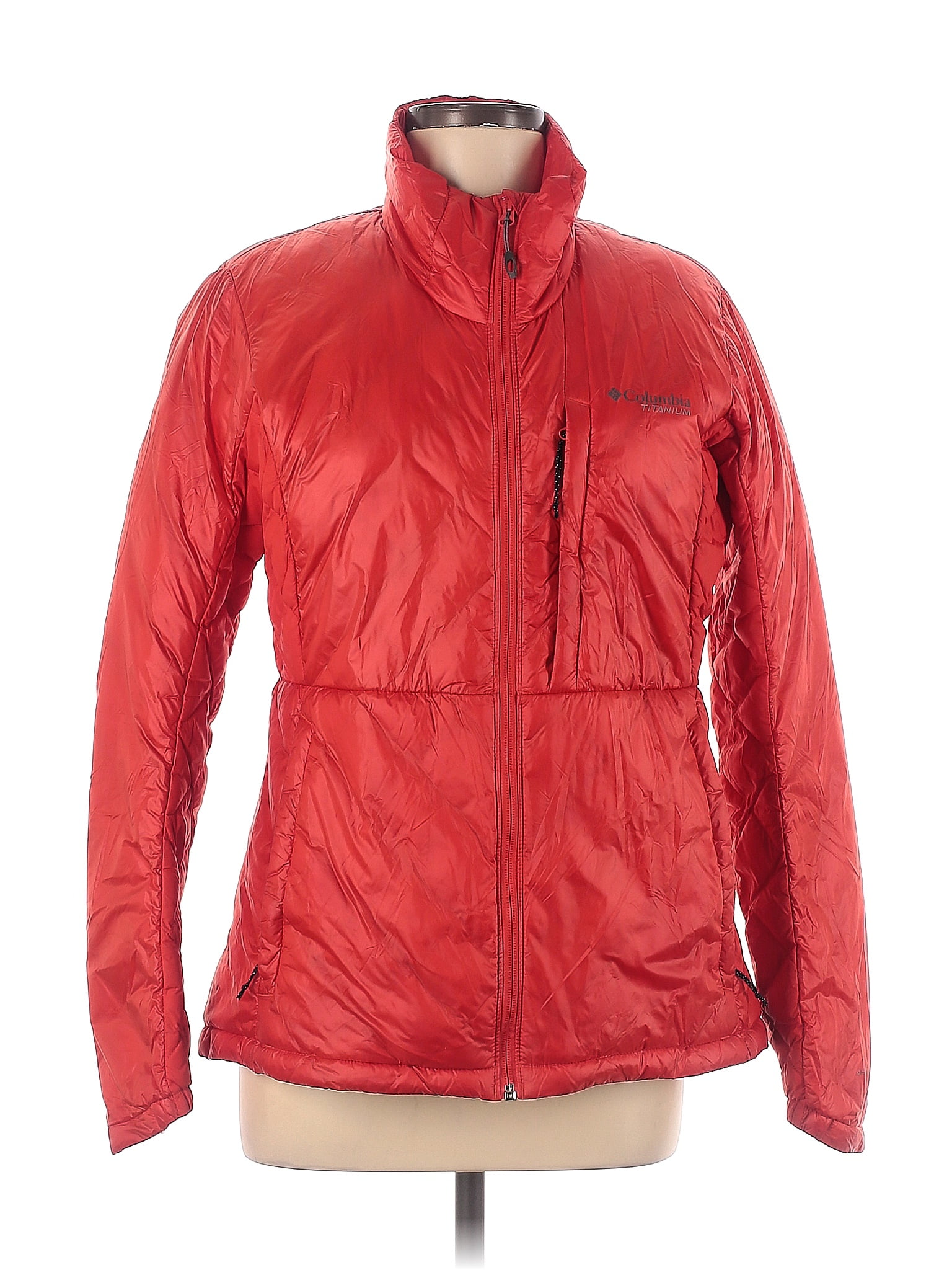 Columbia 100% Nylon Solid Red Jacket Size M - 55% off | thredUP