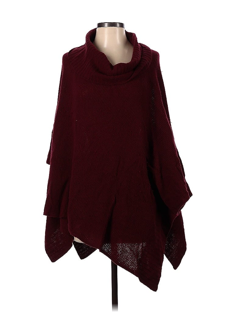 Eileen Fisher Solid Maroon Burgundy Poncho Size Sm - Med - 72% off ...