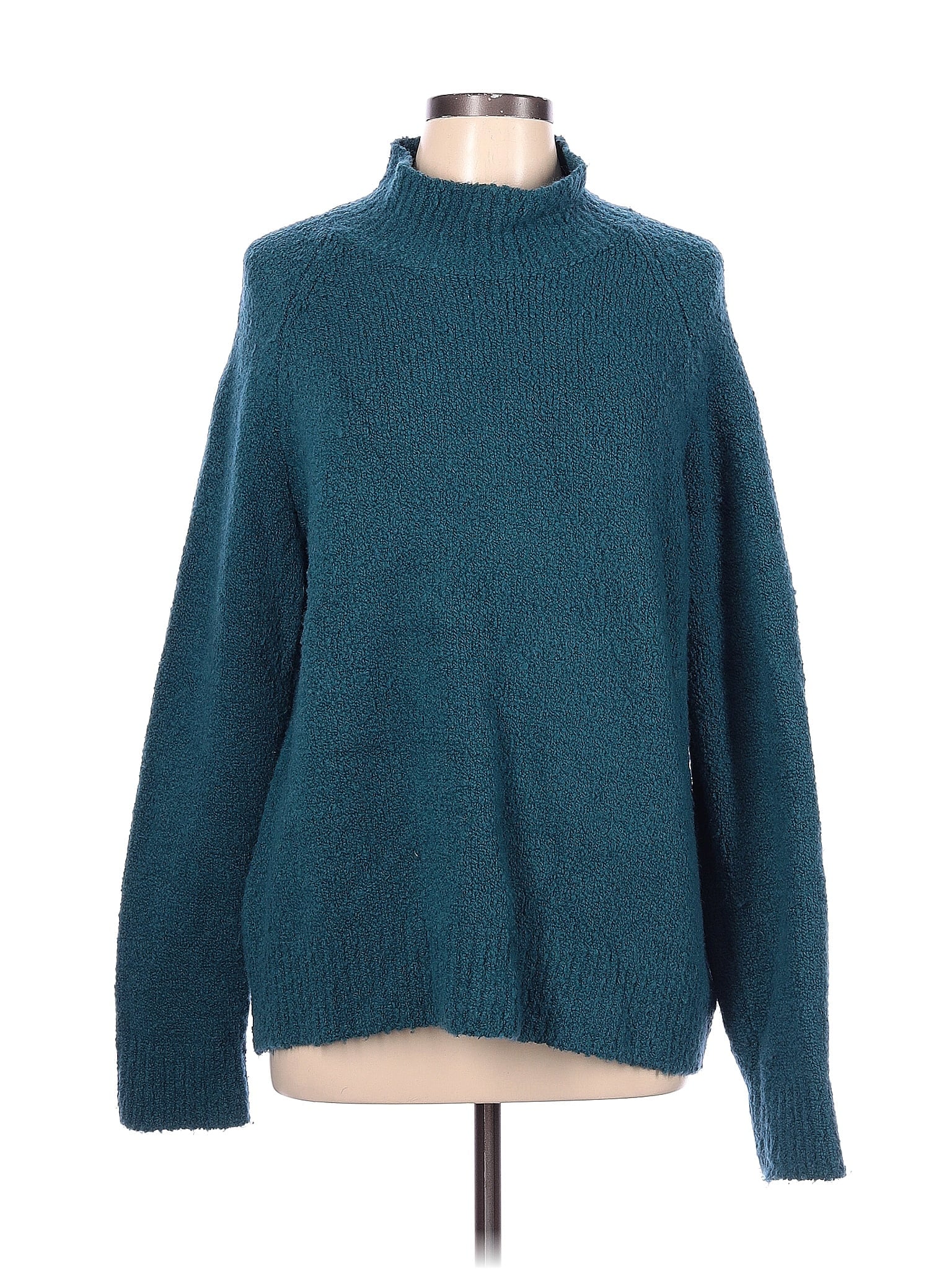 Orvis Color Block Solid Teal Turtleneck Sweater Size L - 76% off | thredUP