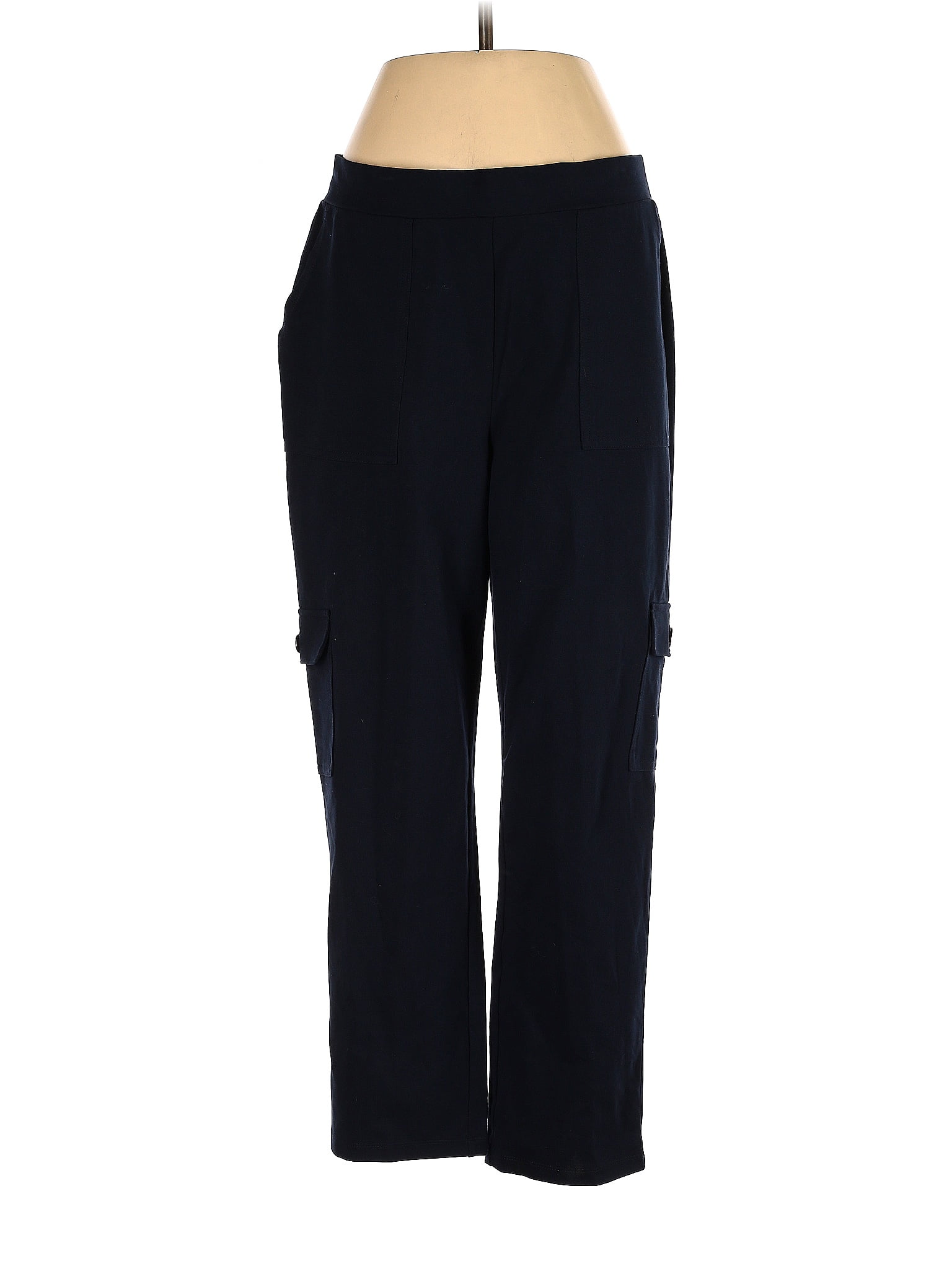 Susan Graver Solid Black Blue Cargo Pants Size S (Petite) - 56% off ...