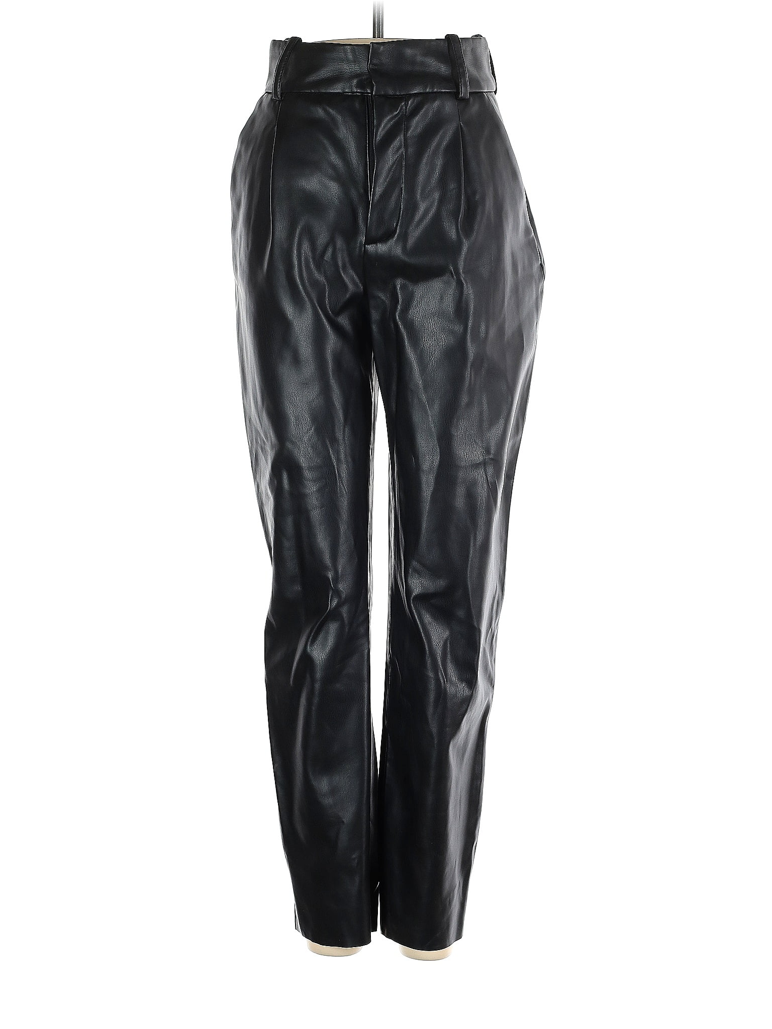 Zara 100% Polyurethane Solid Black Faux Leather Pants Size XS - 49% off ...