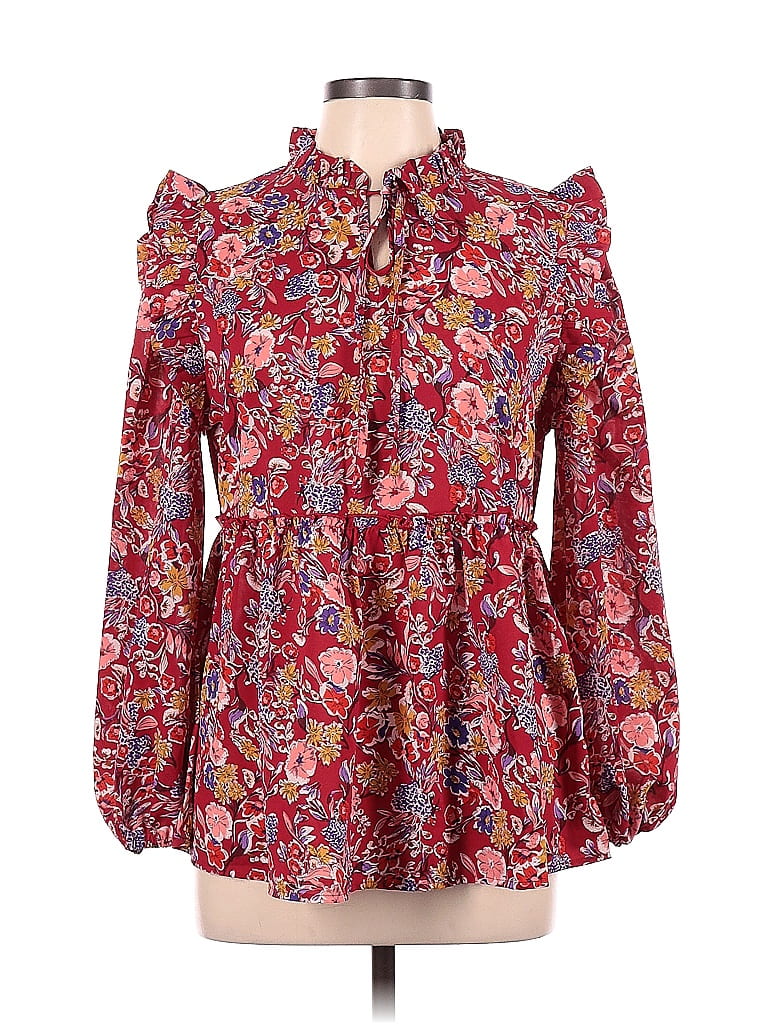 Jodifl 100% Polyester Paisley Burgundy Long Sleeve Blouse Size M - 68% off | thredUP