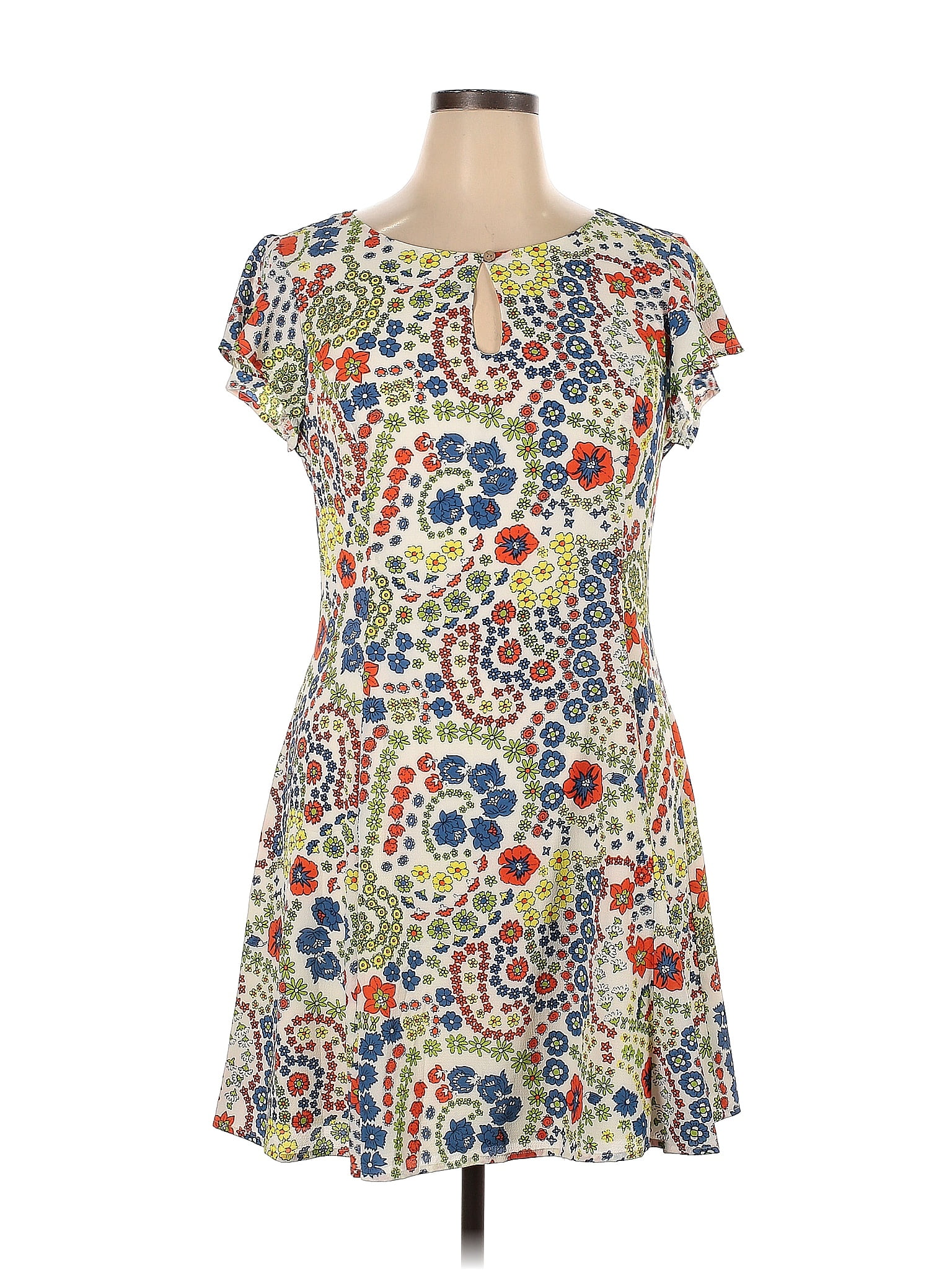 Modcloth 100 Polyester Ivory Casual Dress Size Xl 53 Off Thredup