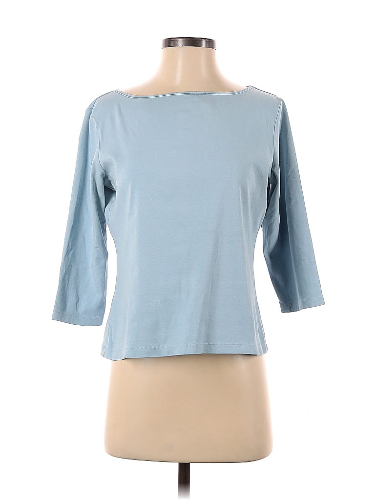 Talbots 100% Spandex Solid Blue Long Sleeve T-Shirt Size S (Petite ...