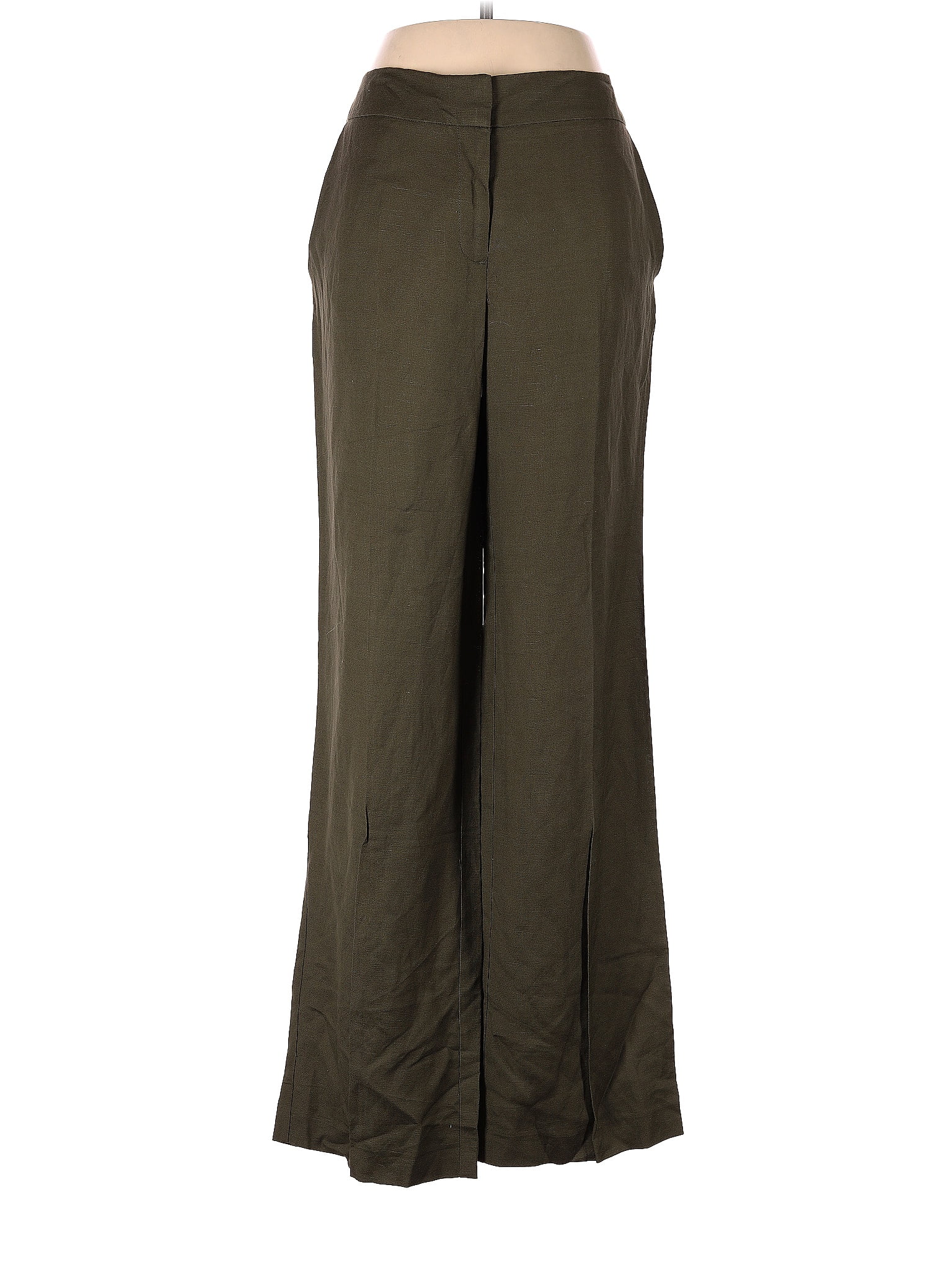 Anne Klein Solid Green Linen Pants Size 8 - 70% off | thredUP