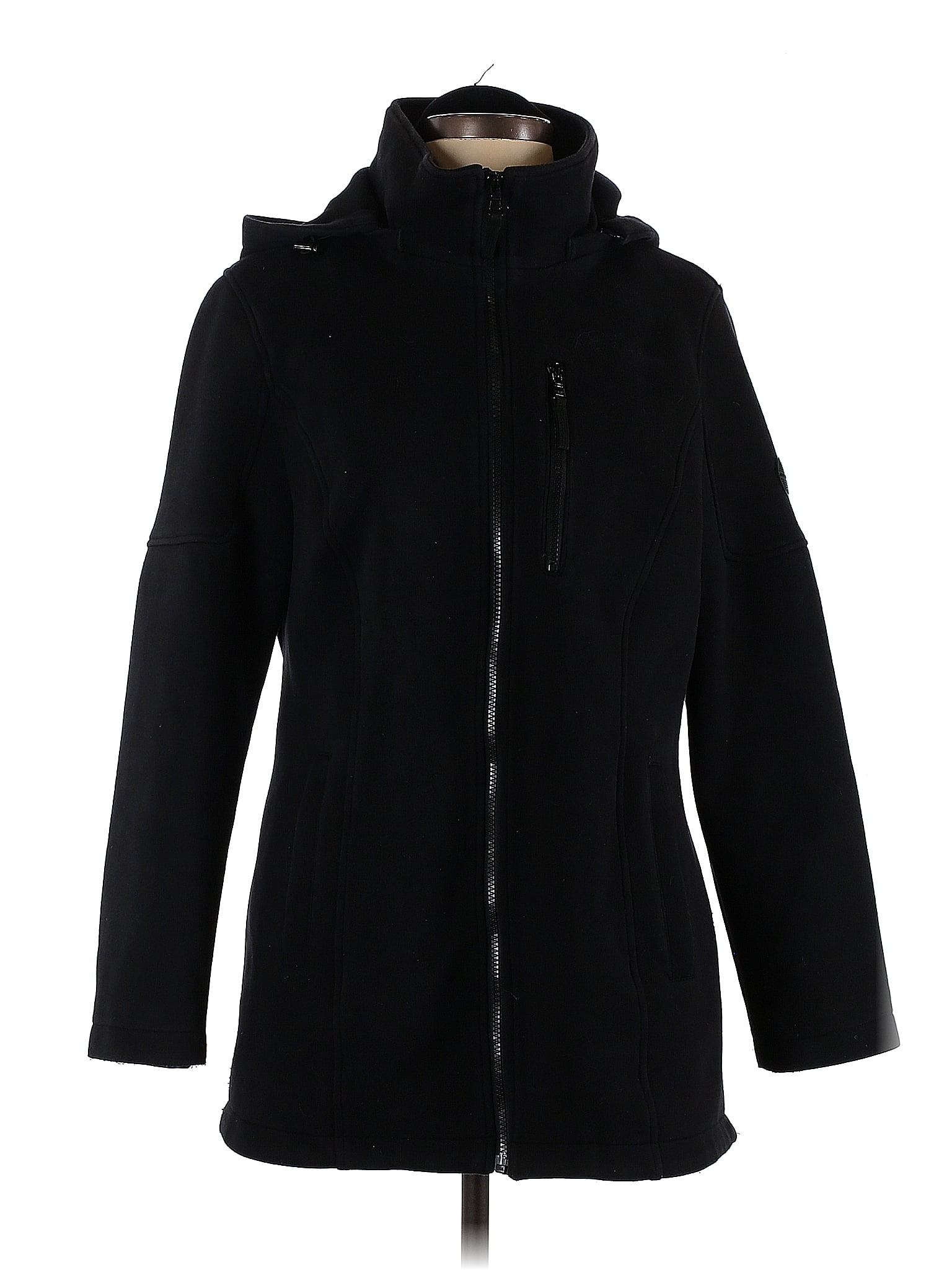 Andrew Marc Solid Black Jacket Size L - 56% off | thredUP