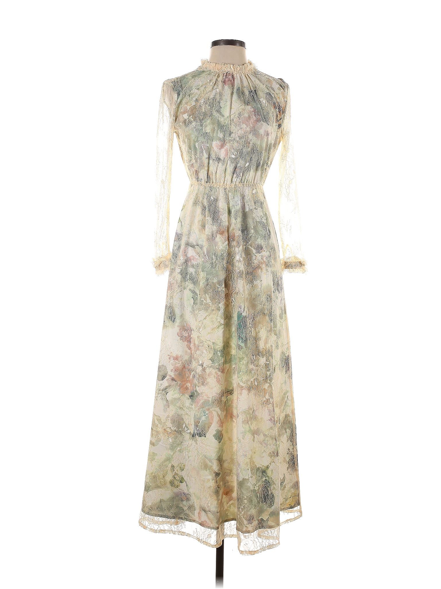 Miss Patina 100% Polyester Floral Multi Color Ivory Casual Dress Size S ...