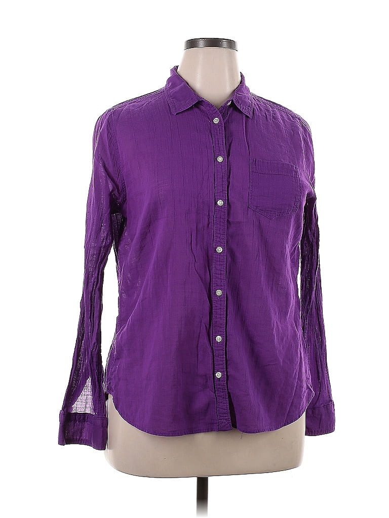 Stylus 100 Cotton Purple Long Sleeve Button Down Shirt Size Xl 68