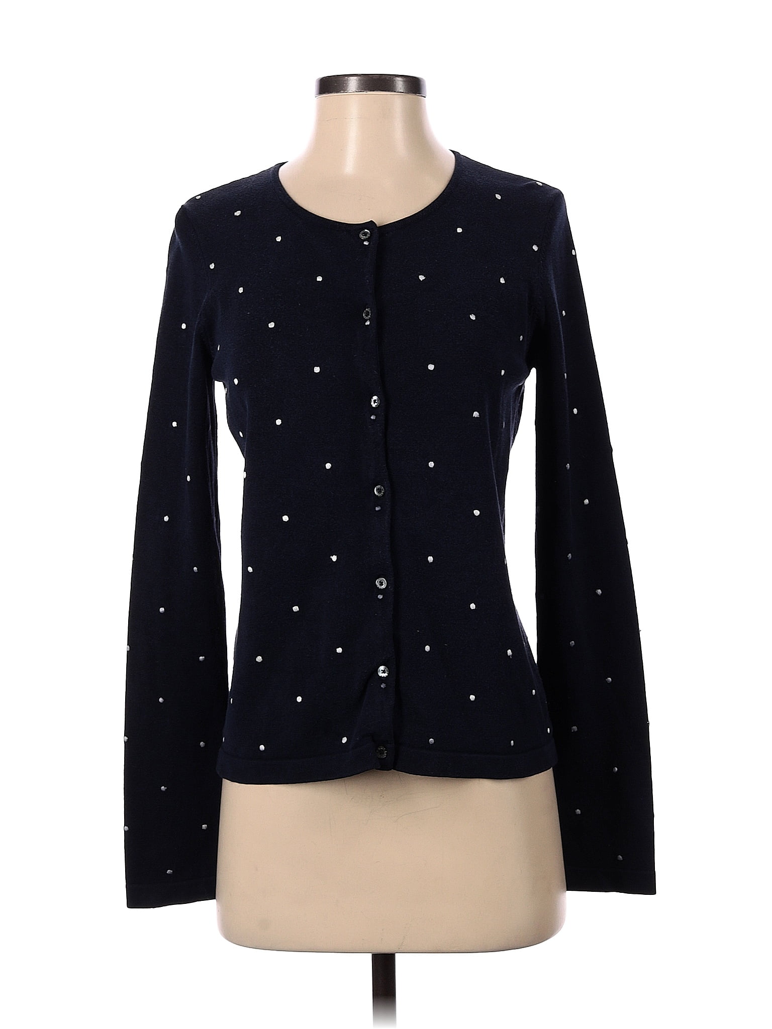 Lauren by Ralph Lauren Color Block Navy Blue Silk Cardigan Size S - 71% ...
