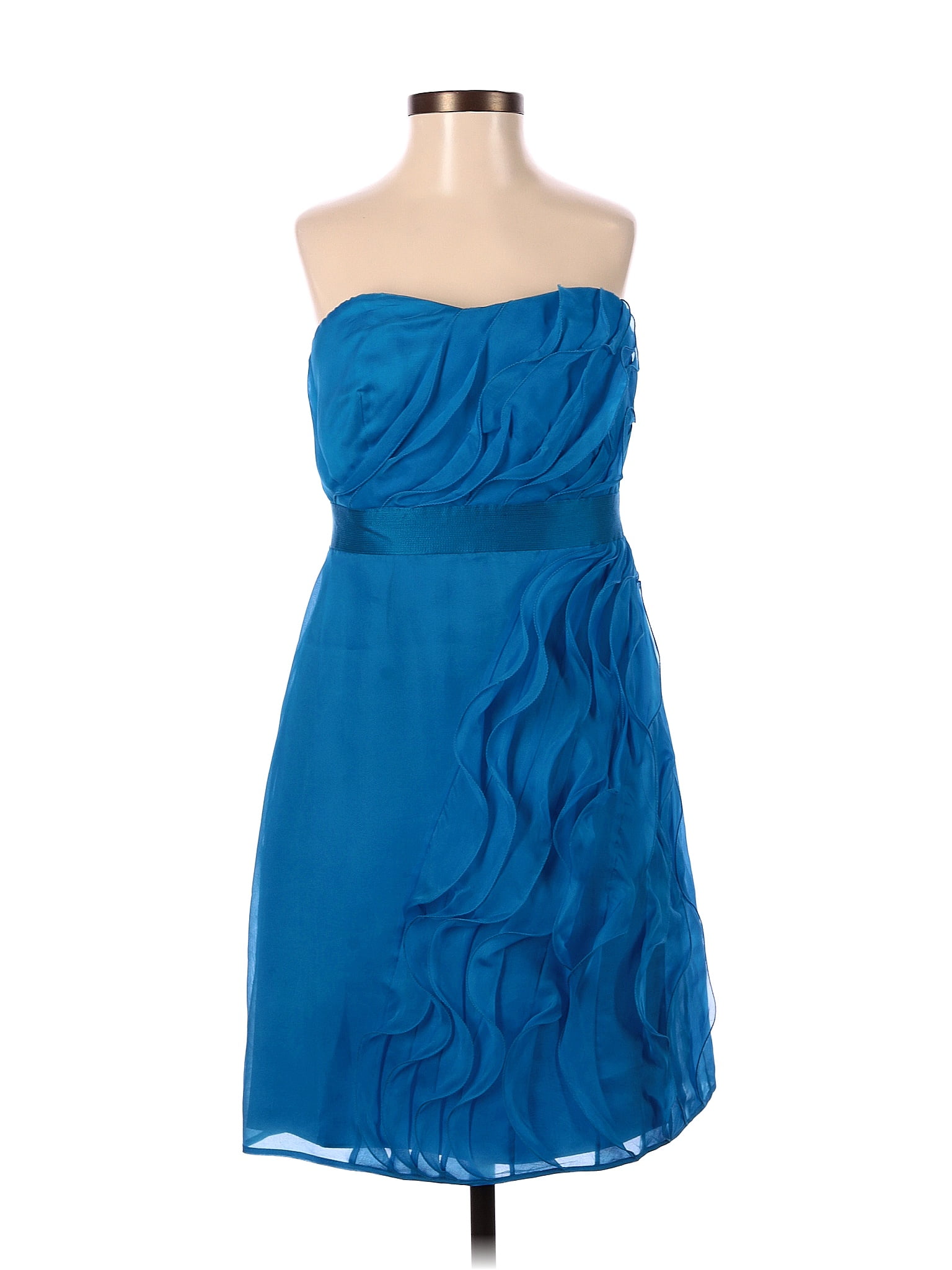 Phoebe Couture 100% Silk Solid Blue Cocktail Dress Size 4 - 78% off ...