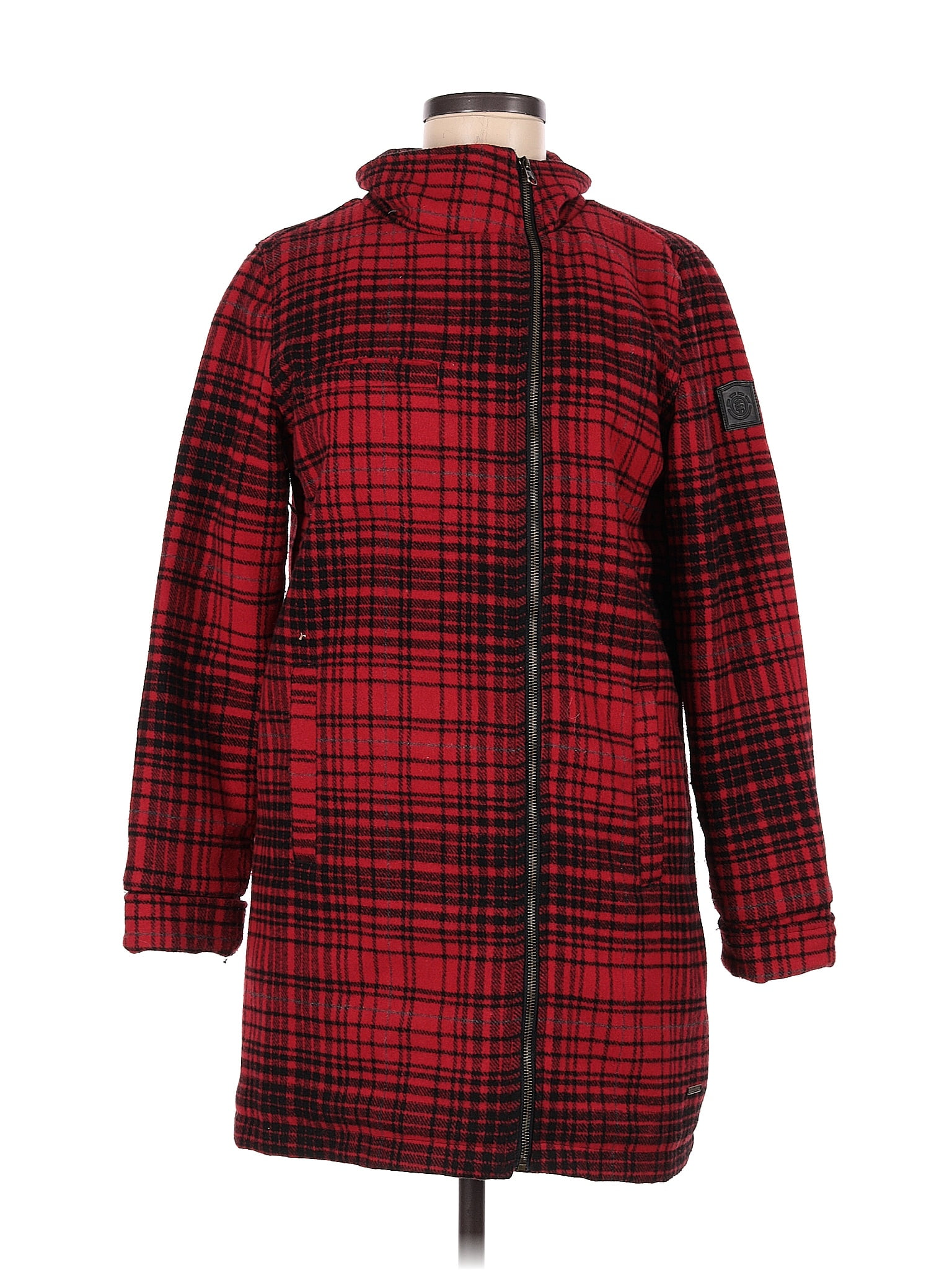 Element Plaid Multi Color Red Wool Coat Size M - 70% off | thredUP