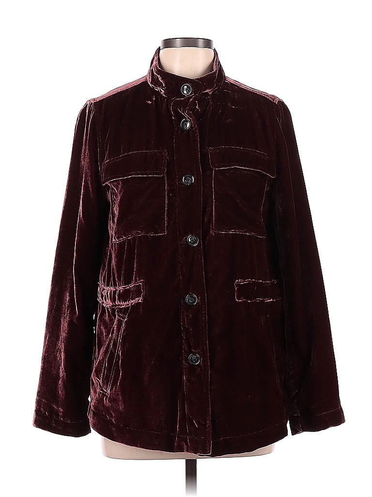 Ann Taylor LOFT 100% Rayon Solid Burgundy Jacket Size M - 66% off | thredUP
