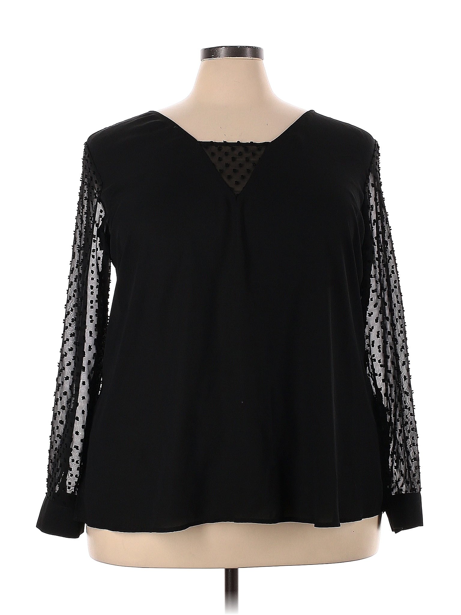 Landa Curve By Dora Landa 100 Polyester Polka Dots Black Long Sleeve