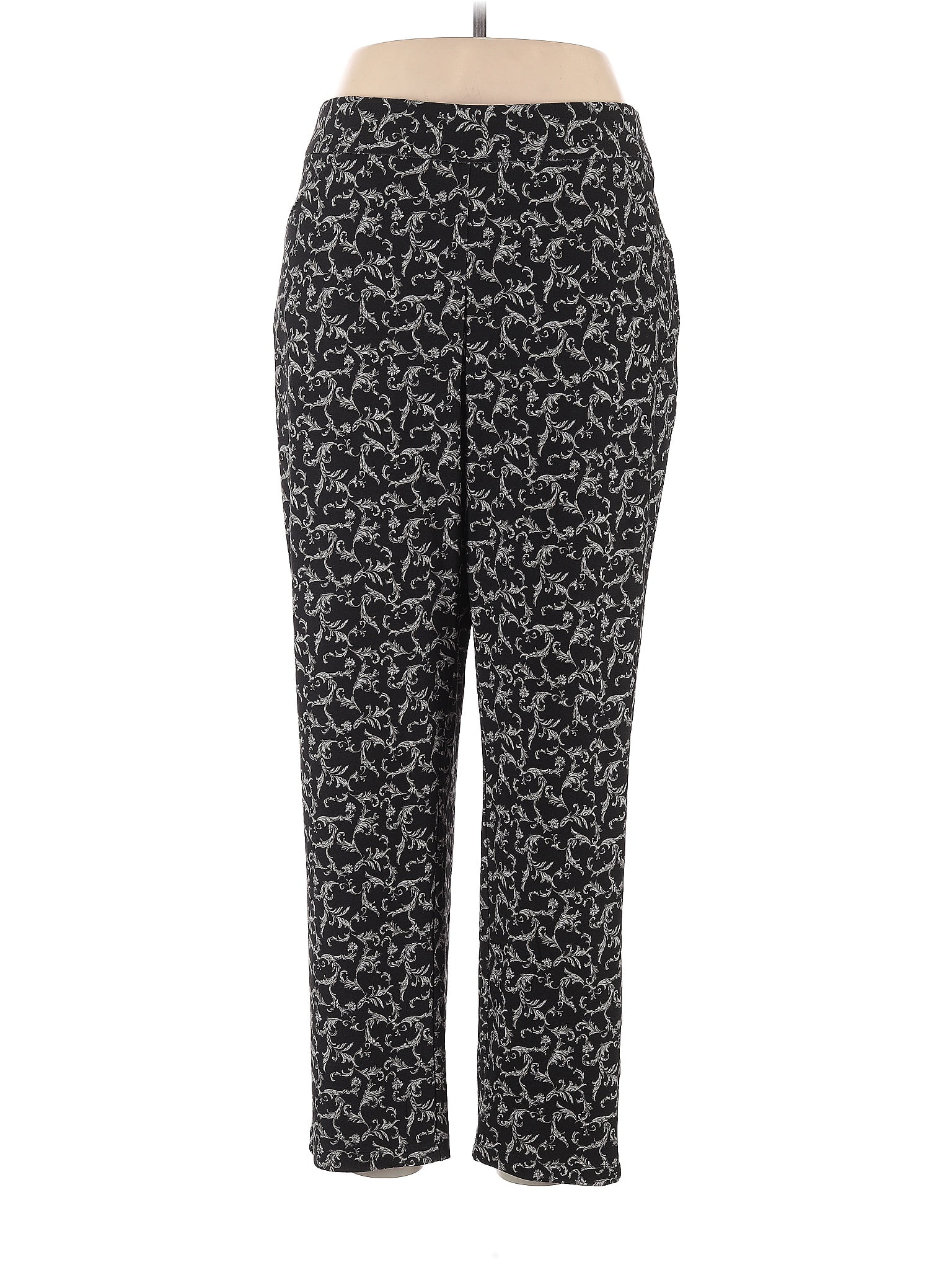 Travelers by Chico's Print Multi Color Black Casual Pants Size XL (3.5 ...