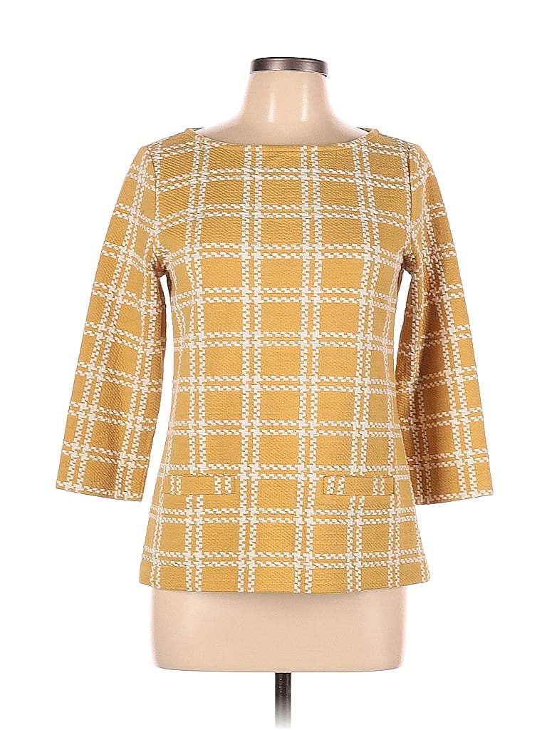 Ann Taylor Plaid Yellow Long Sleeve Top Size M - 75% off | thredUP