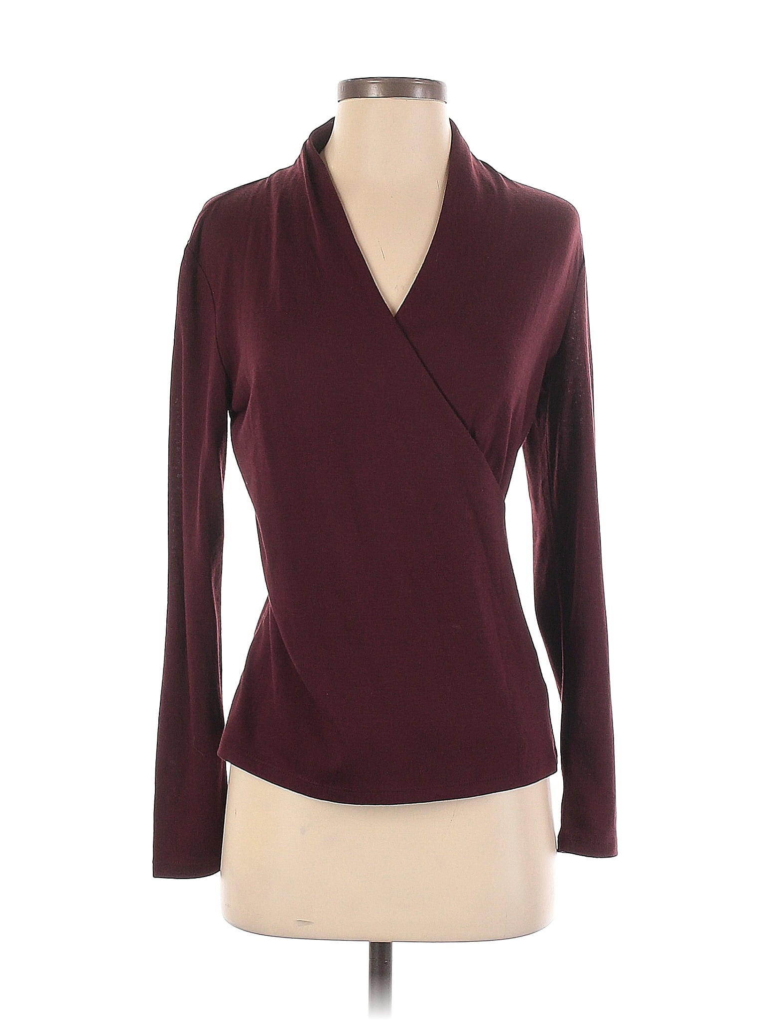 Talbots Solid Burgundy Long Sleeve Top Size S (Petite) - 75% off | ThredUp