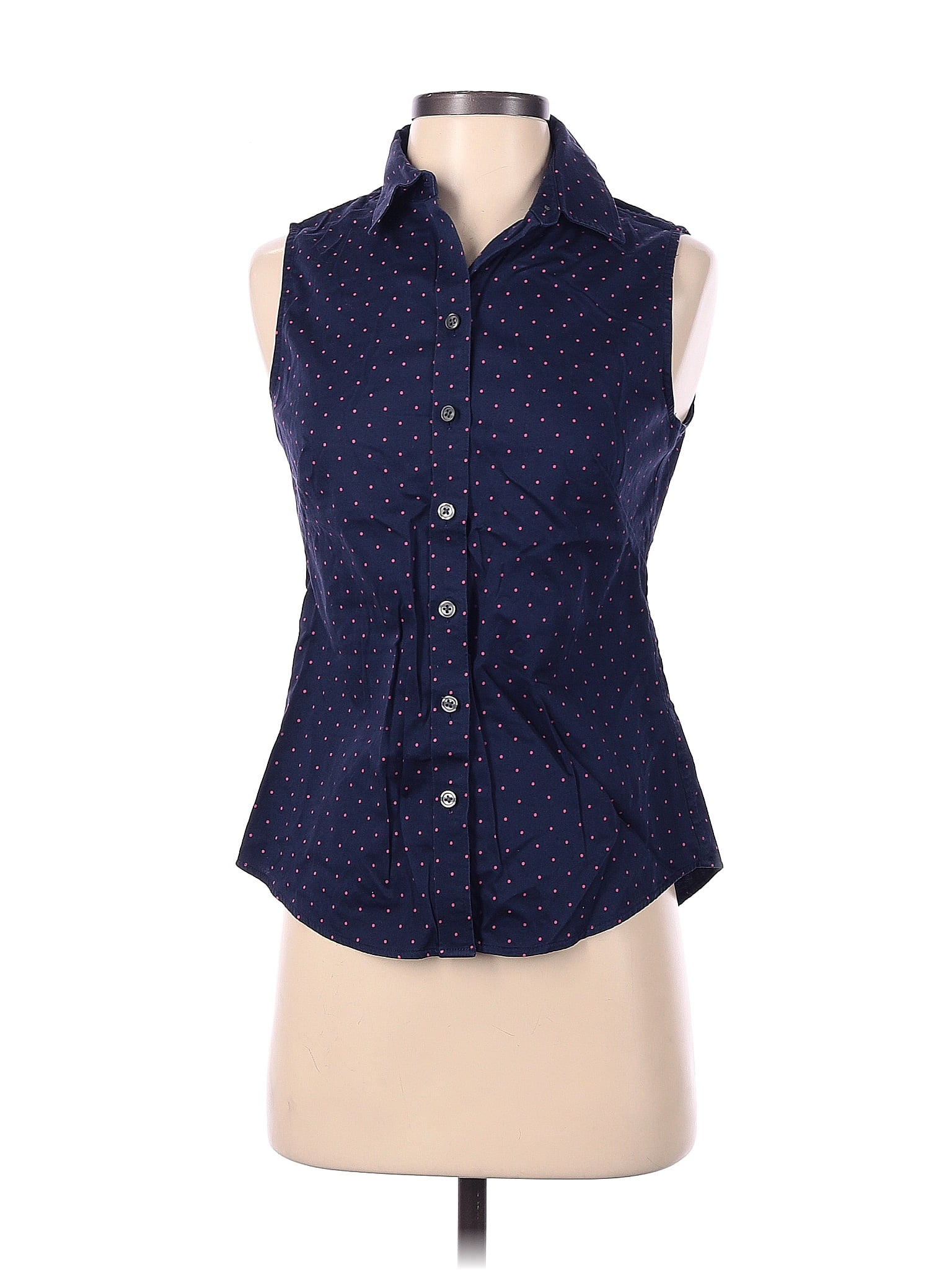 Banana Republic Blue Sleeveless Button Down Shirt Size 4 81 Off