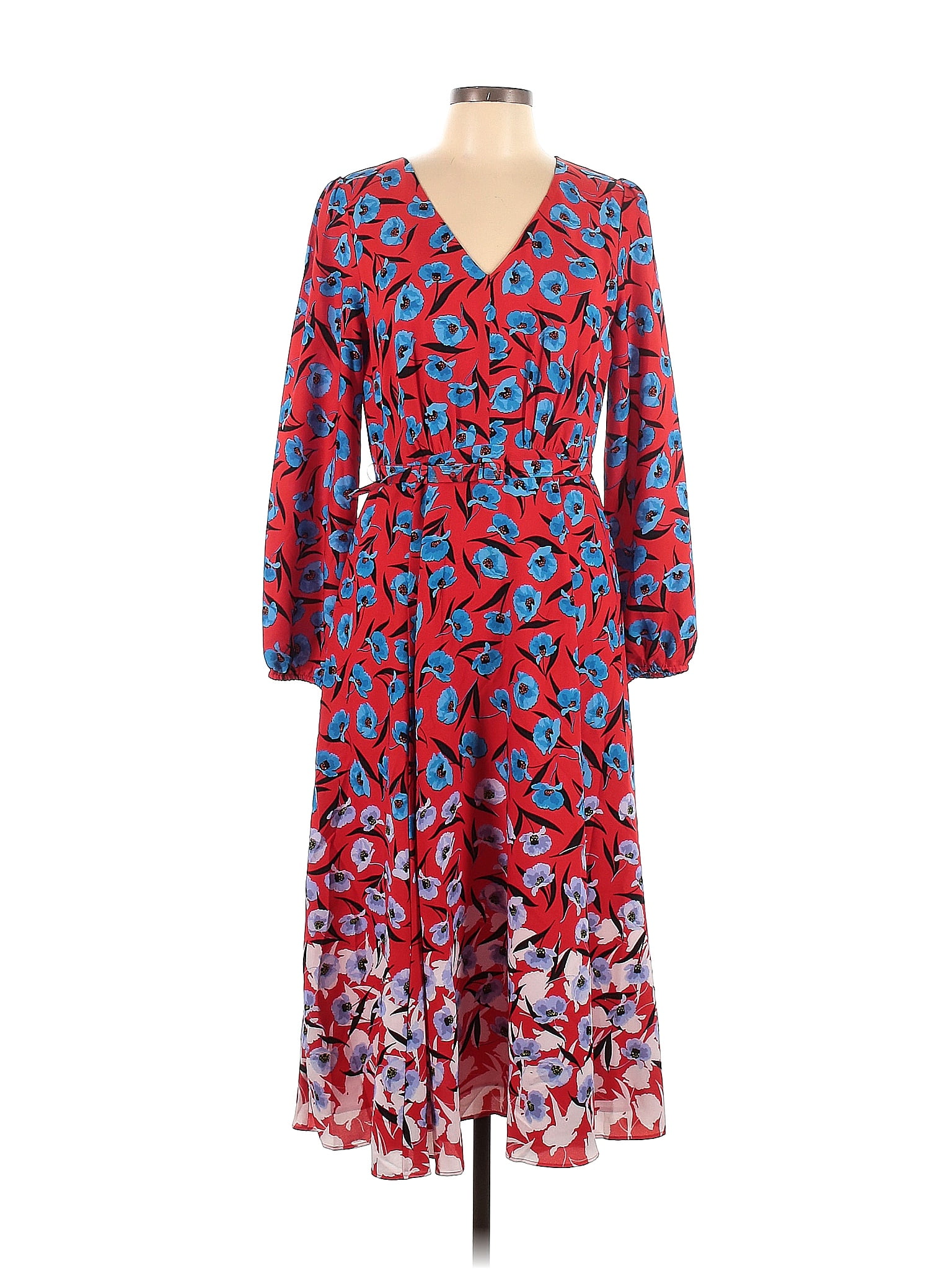 Ann Taylor 100 Polyester Red Casual Dress Size 10 66 Off Thredup