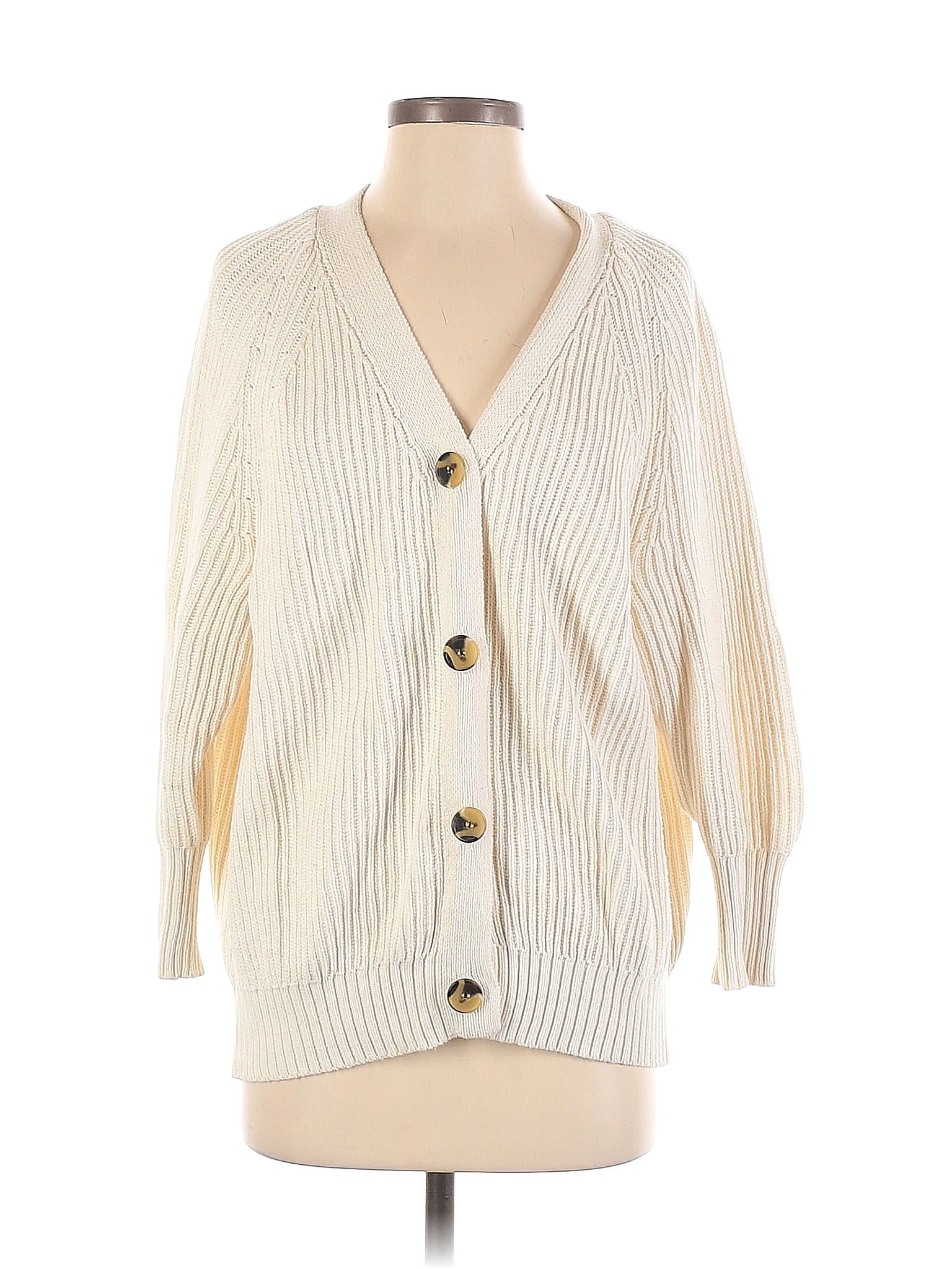 Free Assembly Color Block Solid Ivory Cardigan Size S - 42% off | thredUP