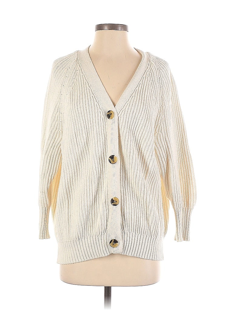 Free Assembly Color Block Solid Ivory Cardigan Size S - 42% off | thredUP