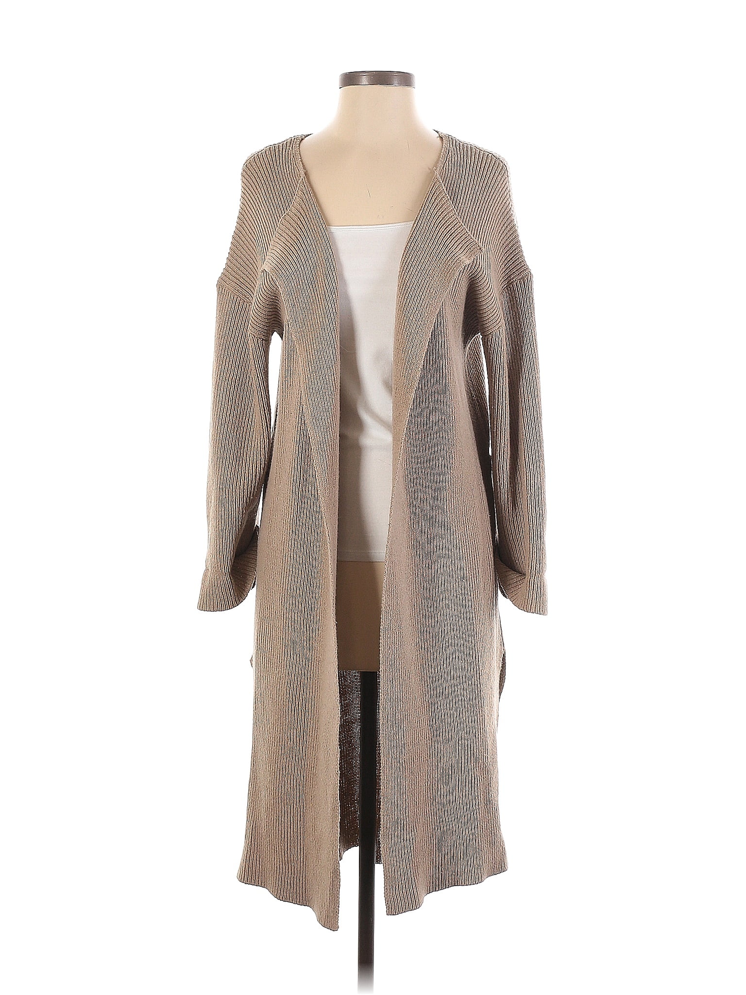 Mod Ref Color Block Solid Tan Cardigan Size S - 77% off | thredUP