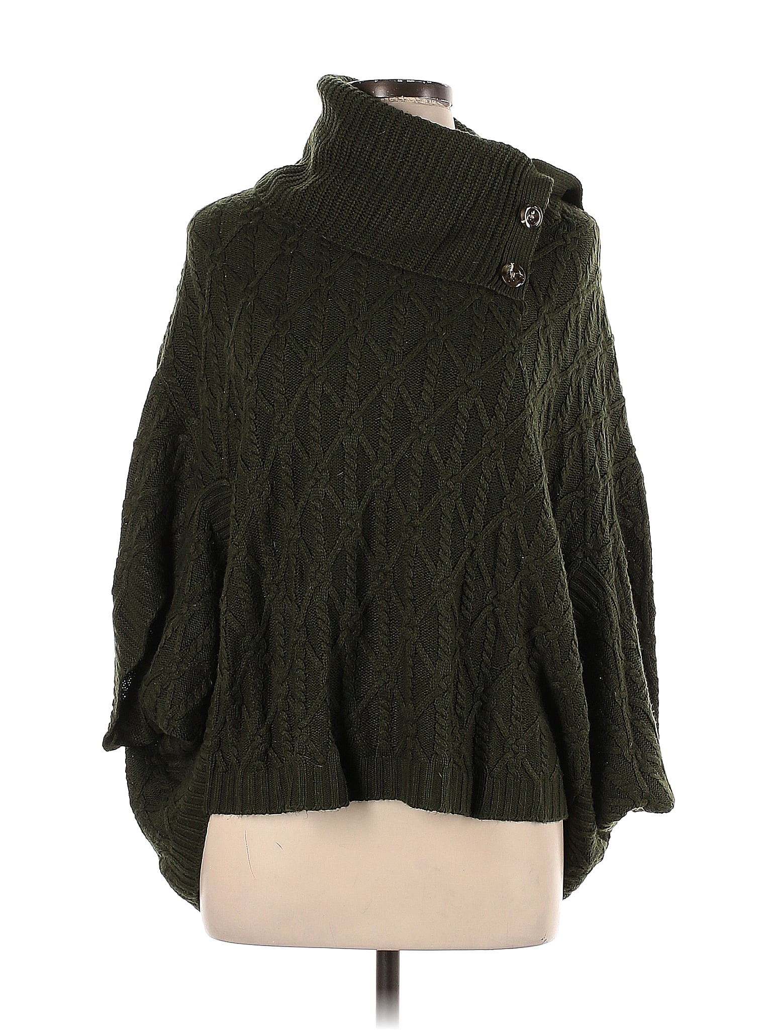 Design History 100% Acrylic Solid Green Poncho Size L - 75% off | thredUP