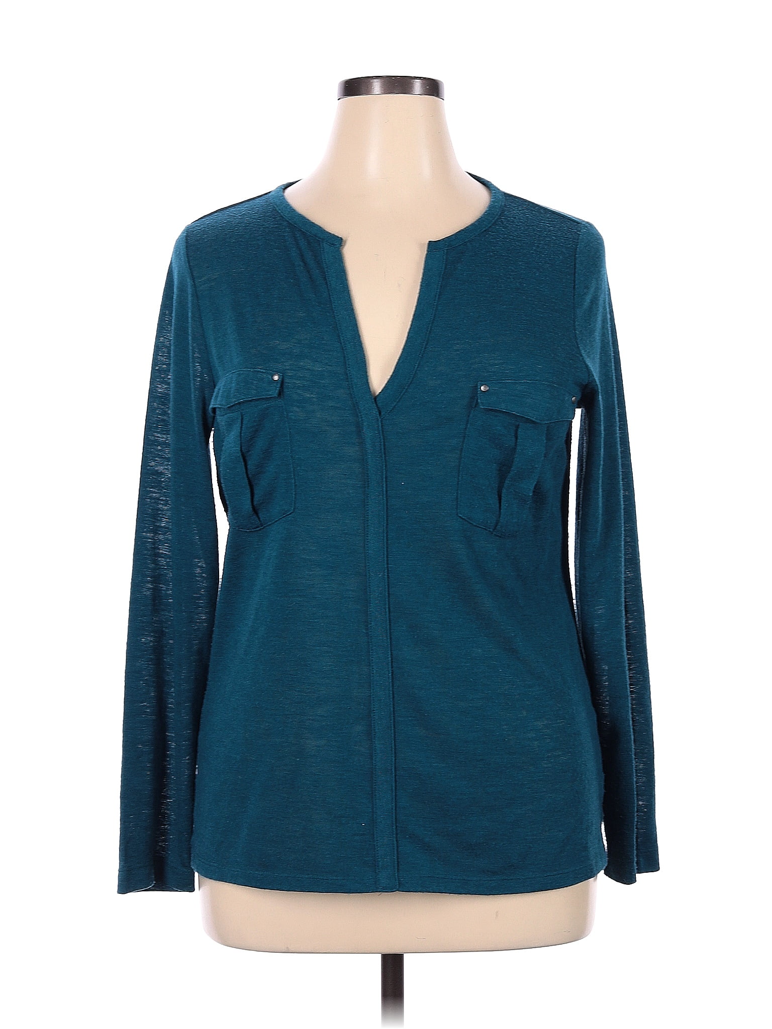 Calvin Klein Jeans Teal Long Sleeve Top Size Xl 73 Off Thredup