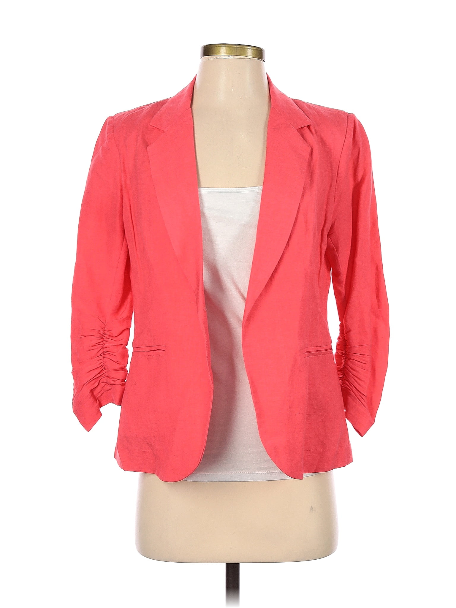 Olivia Moon Solid Pink Red Blazer Size XS - 75% off | thredUP