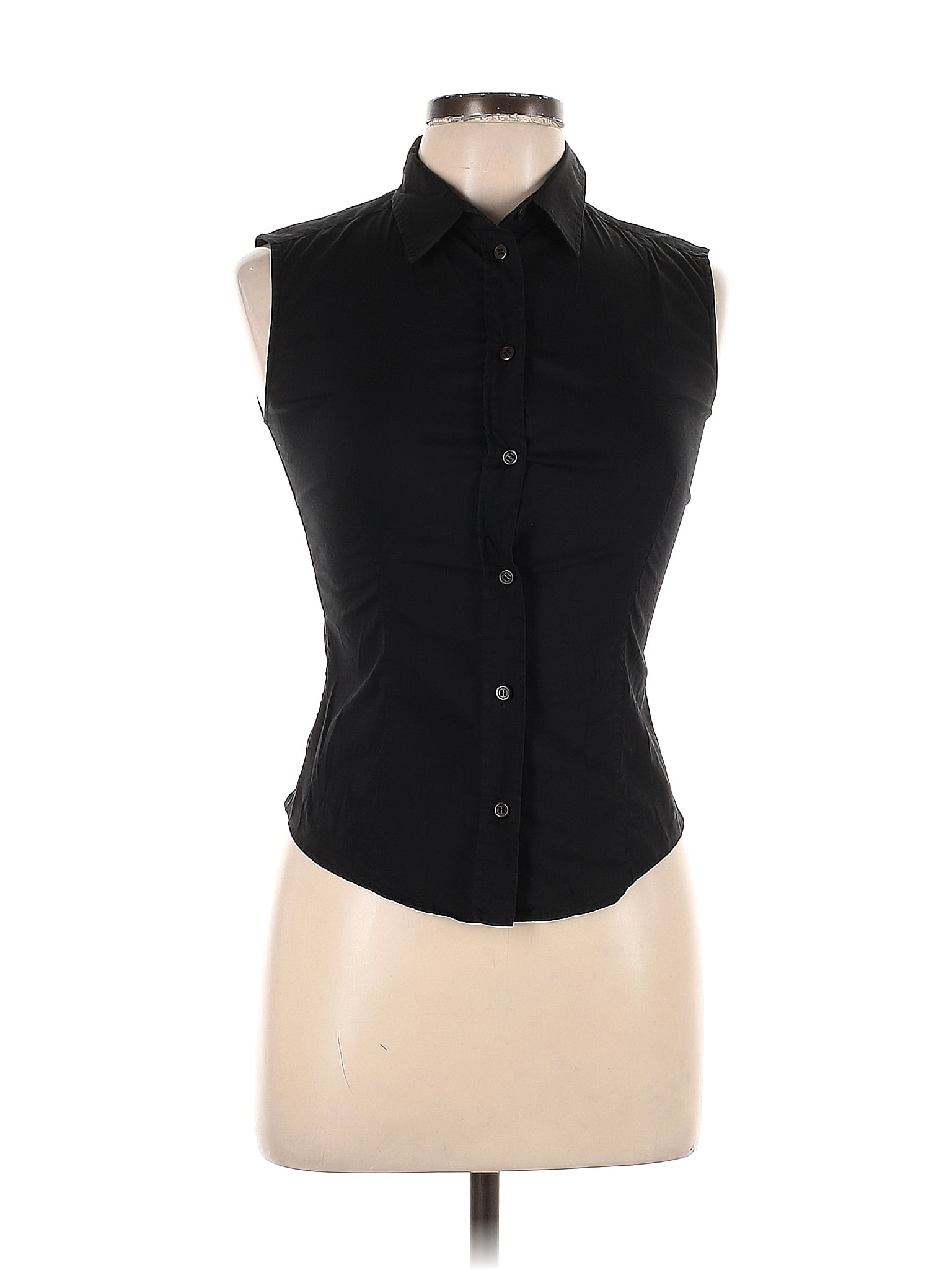 Prada Solid Black Sleeveless Button-Down Shirt Size 40 (IT) - 89% off ...