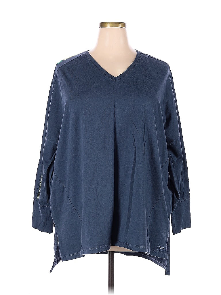 Life Is Good 100% Cotton Solid Blue Long Sleeve T-Shirt Size XXXL - 59% ...