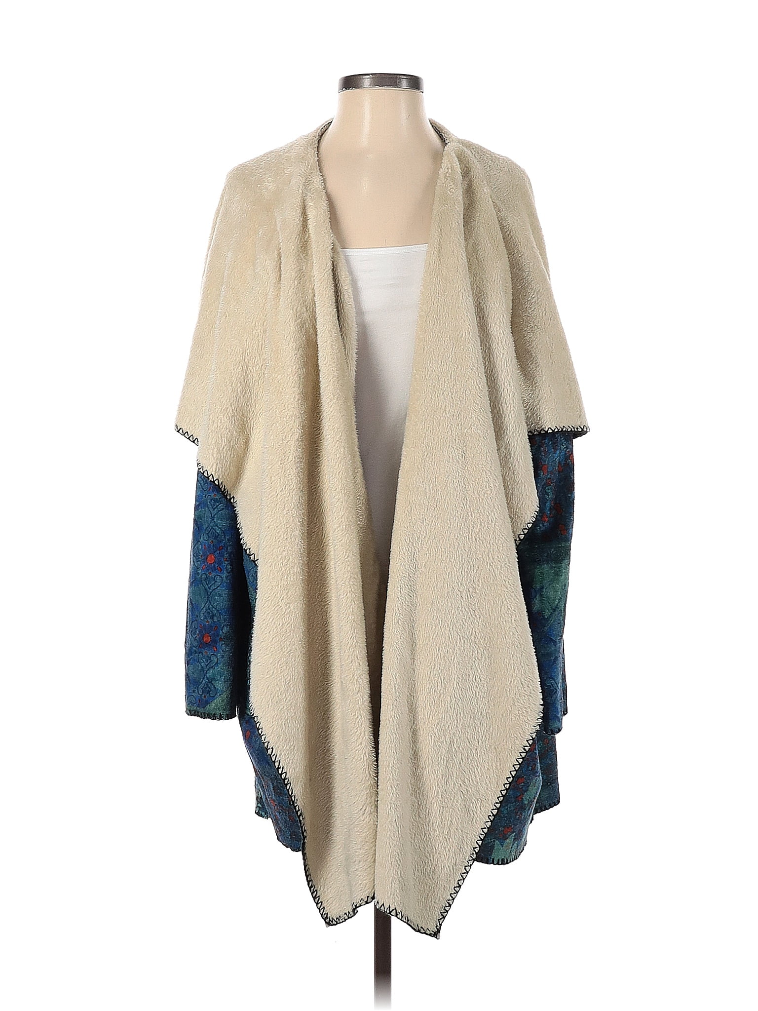 Natural Life 100 Polyester Tan Ivory Faux Fur Jacket Size Sm Med