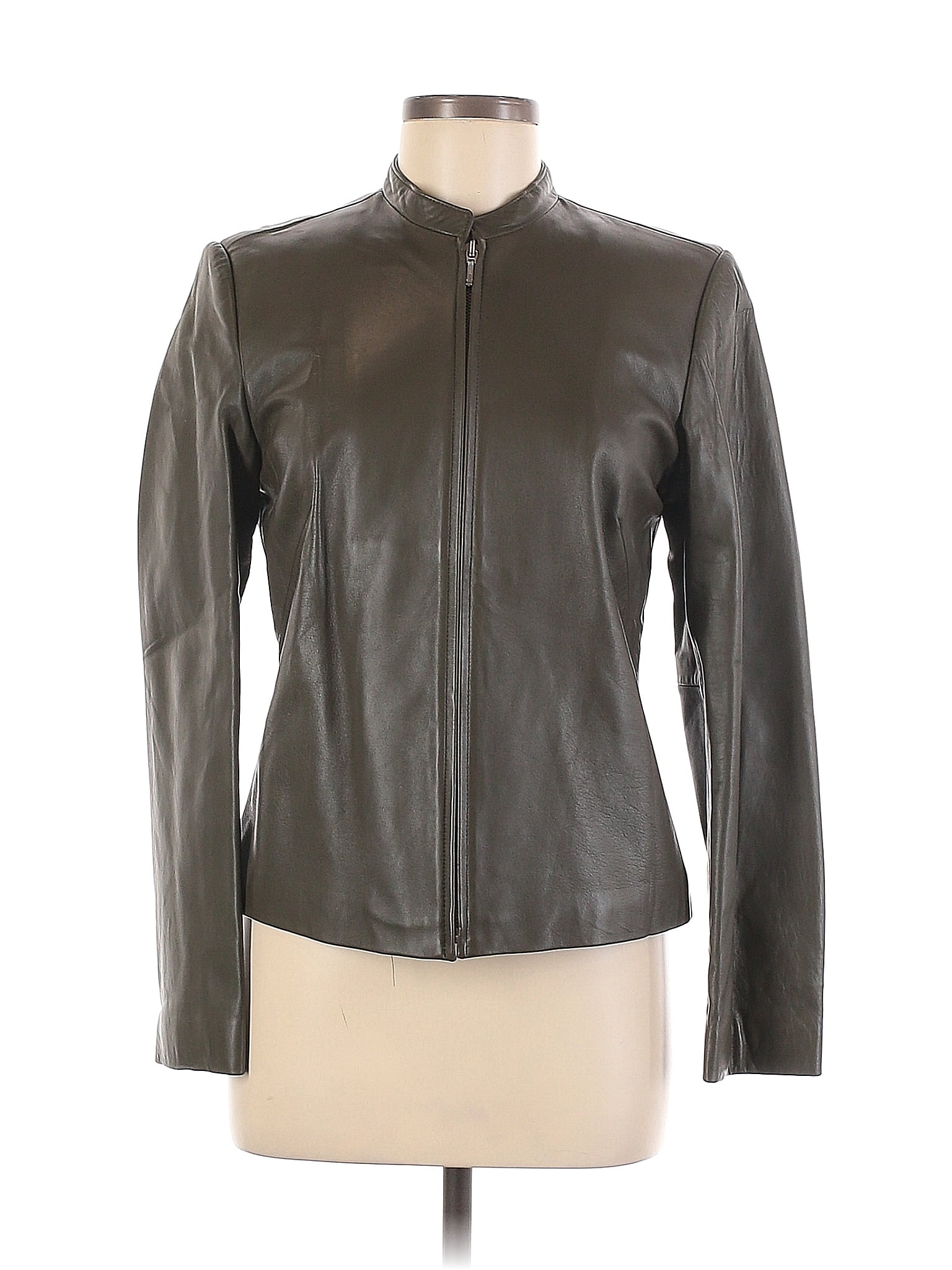 Ann Taylor 100% Leather Solid Brown Leather Jacket Size M - 76% off ...