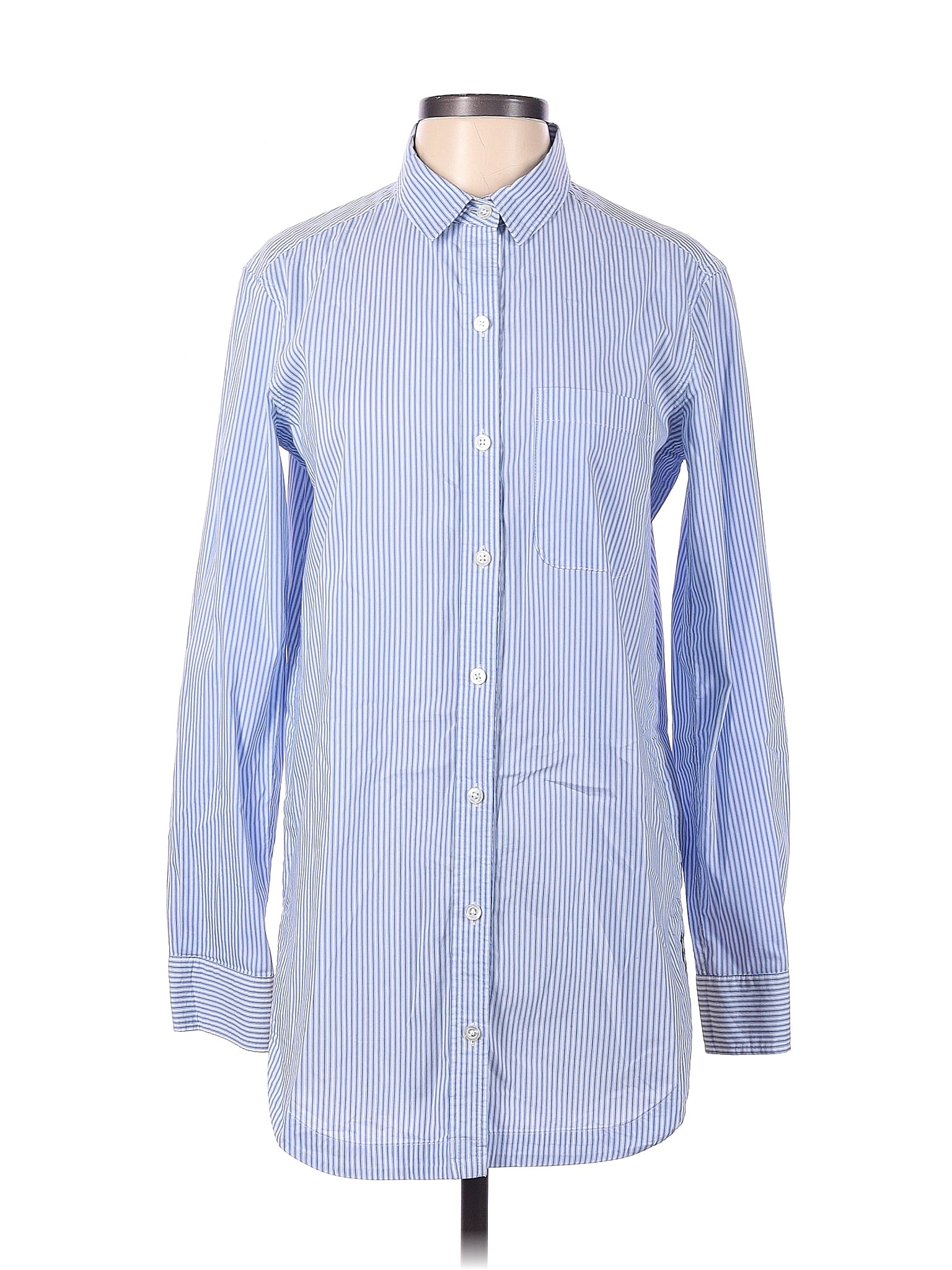 Athleta Stripes Blue Long Sleeve Button-Down Shirt Size XS - 71% off | ThredUp