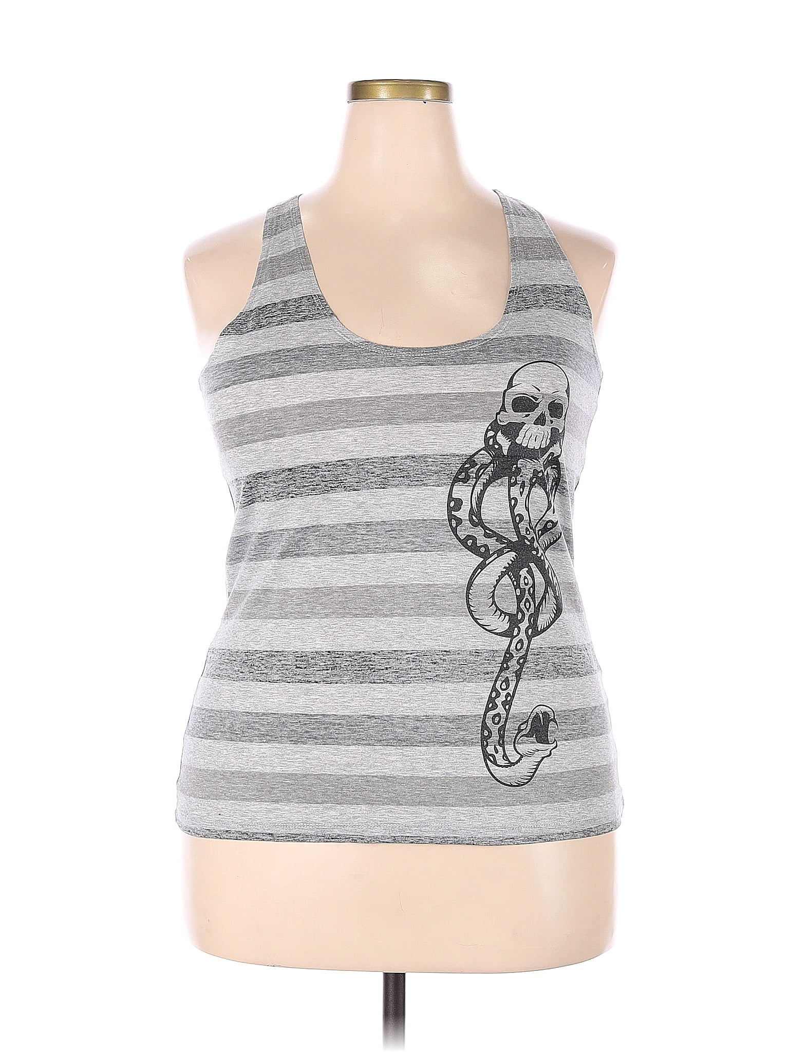 Harry Potter Stripes Marled Gray Silver Tank Top Size XXL - 59% off ...
