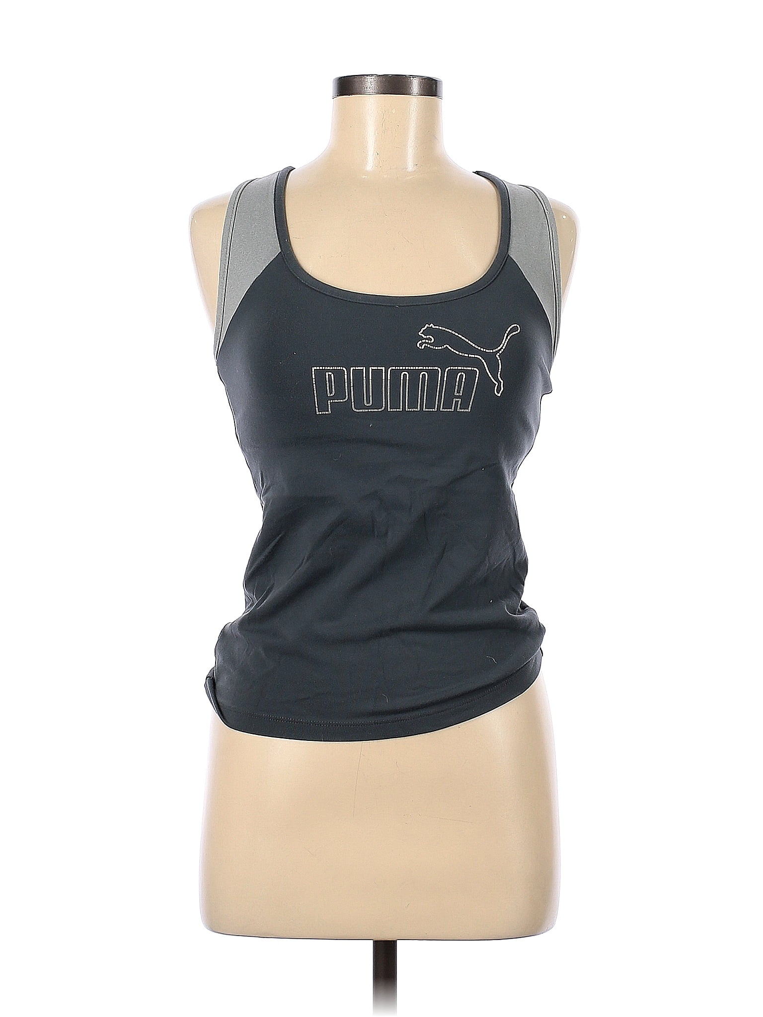 Puma Solid Gray Active Tank Size M - 63% off | thredUP