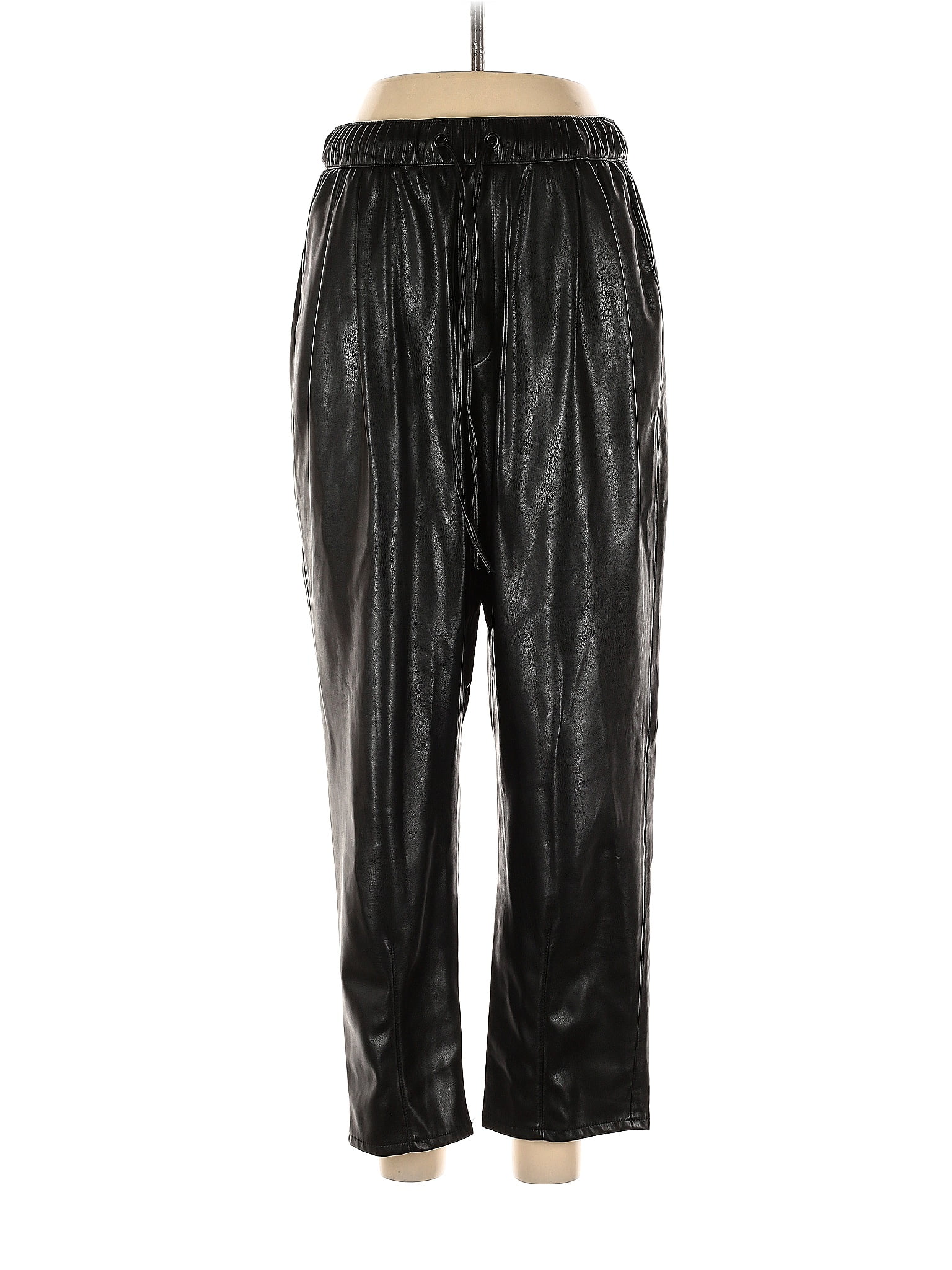 Zara 100% Polyurethane Solid Black Faux Leather Pants Size S - 50% off ...