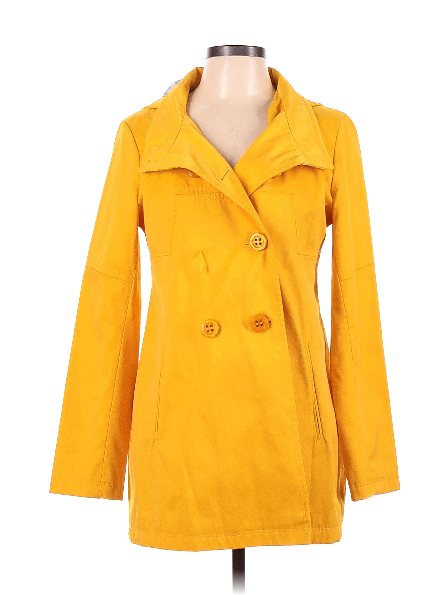 Jessica Simpson Solid Yellow Trenchcoat Size M - 52% off | thredUP