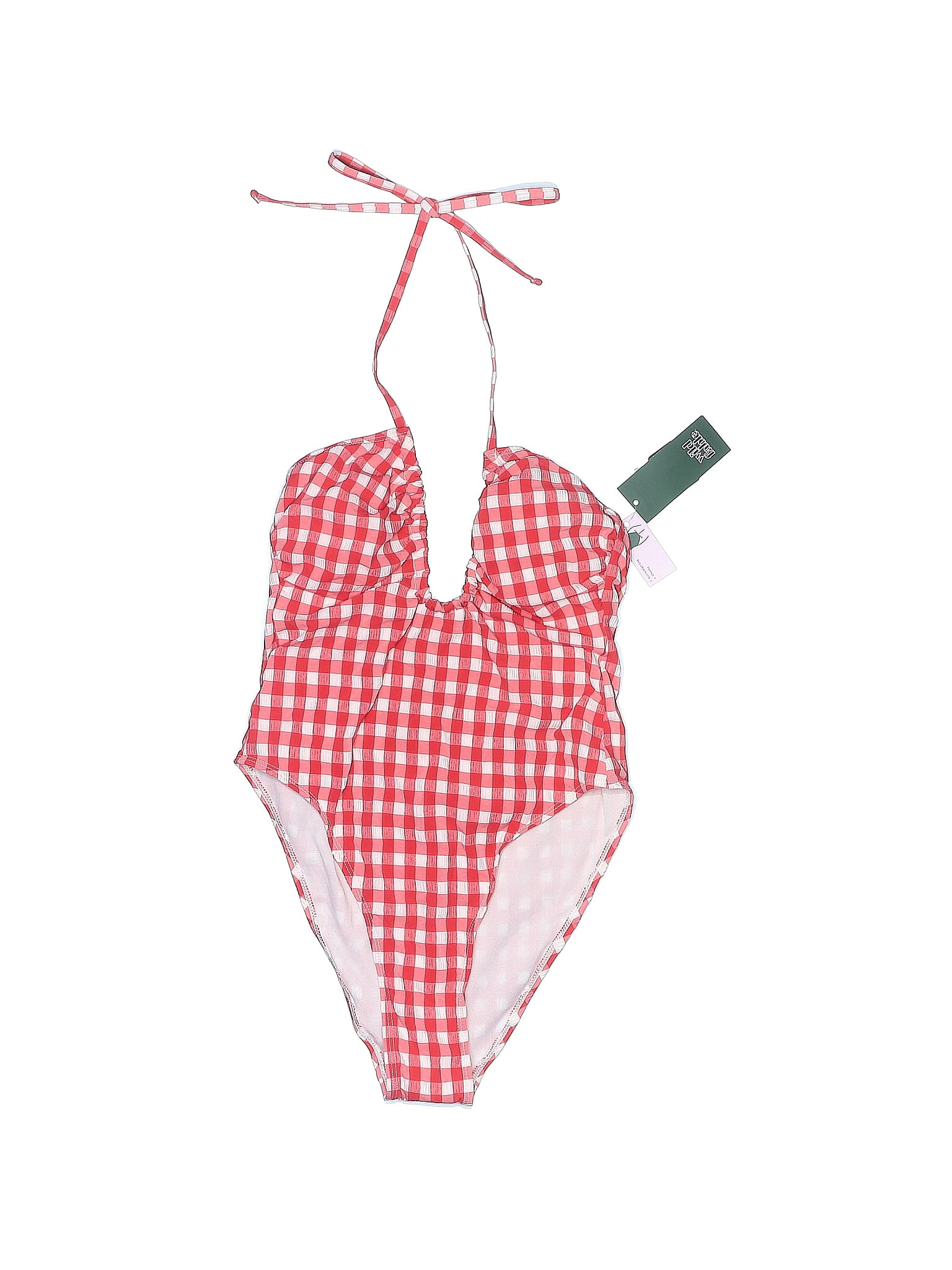 Wild Fable Checkered-gingham Multi Color Red One Piece Swimsuit Size S ...